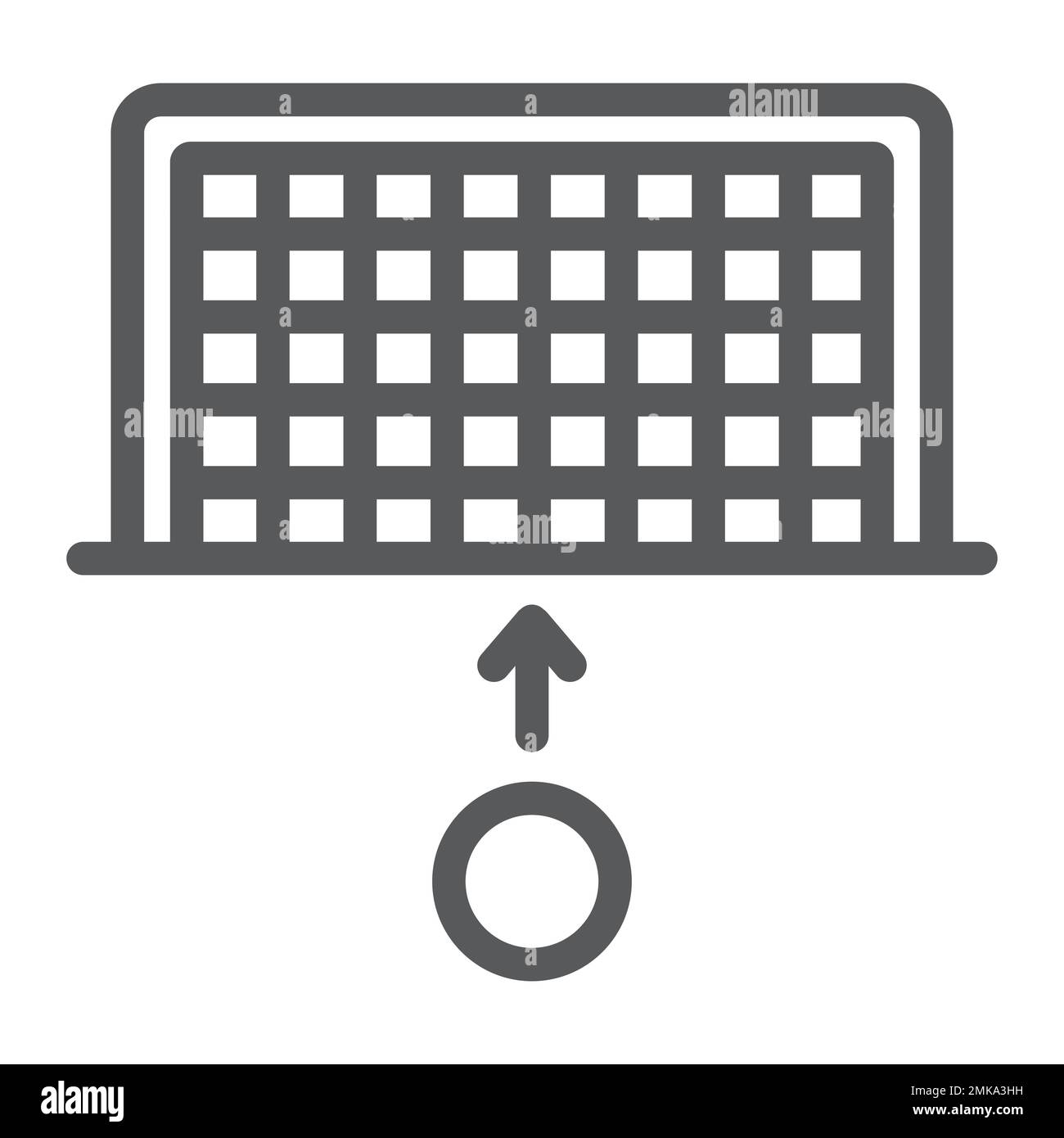 Soccer gate line icon, sport and football, penalty sign, vector ...