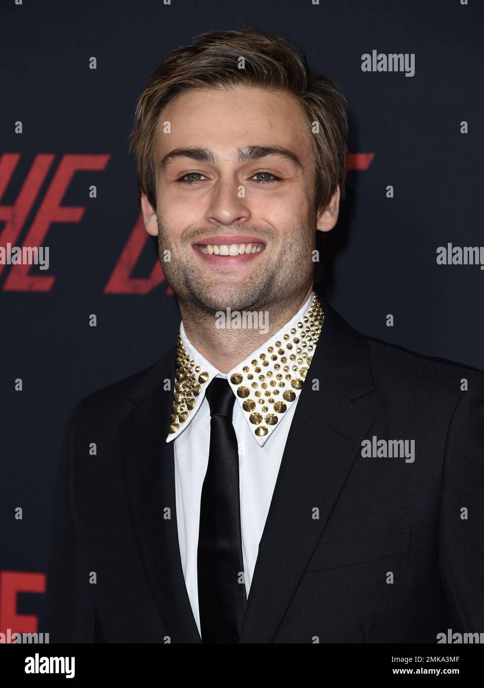 Douglas Booth arrives at the world premiere of "The Dirt" on Monday ...