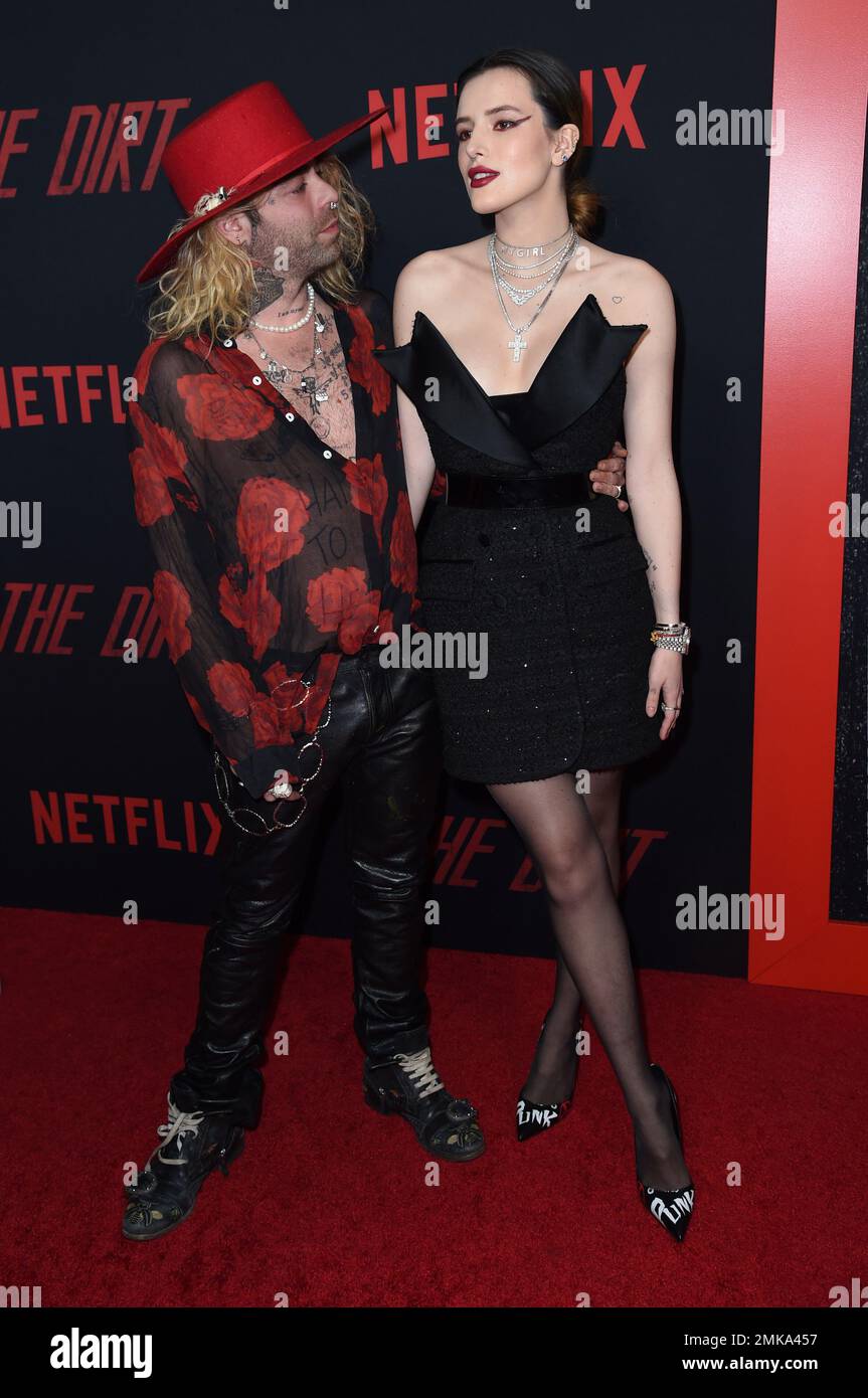 Mod Sun, left, and Bella Thorne arrive at the world premiere of "The ...