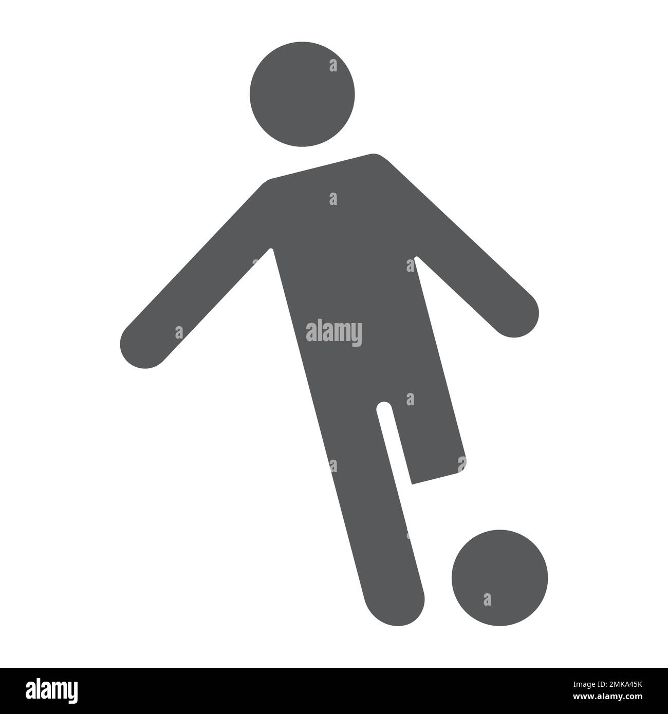 Soccer player glyph icon, kickball and sport, football player sign ...