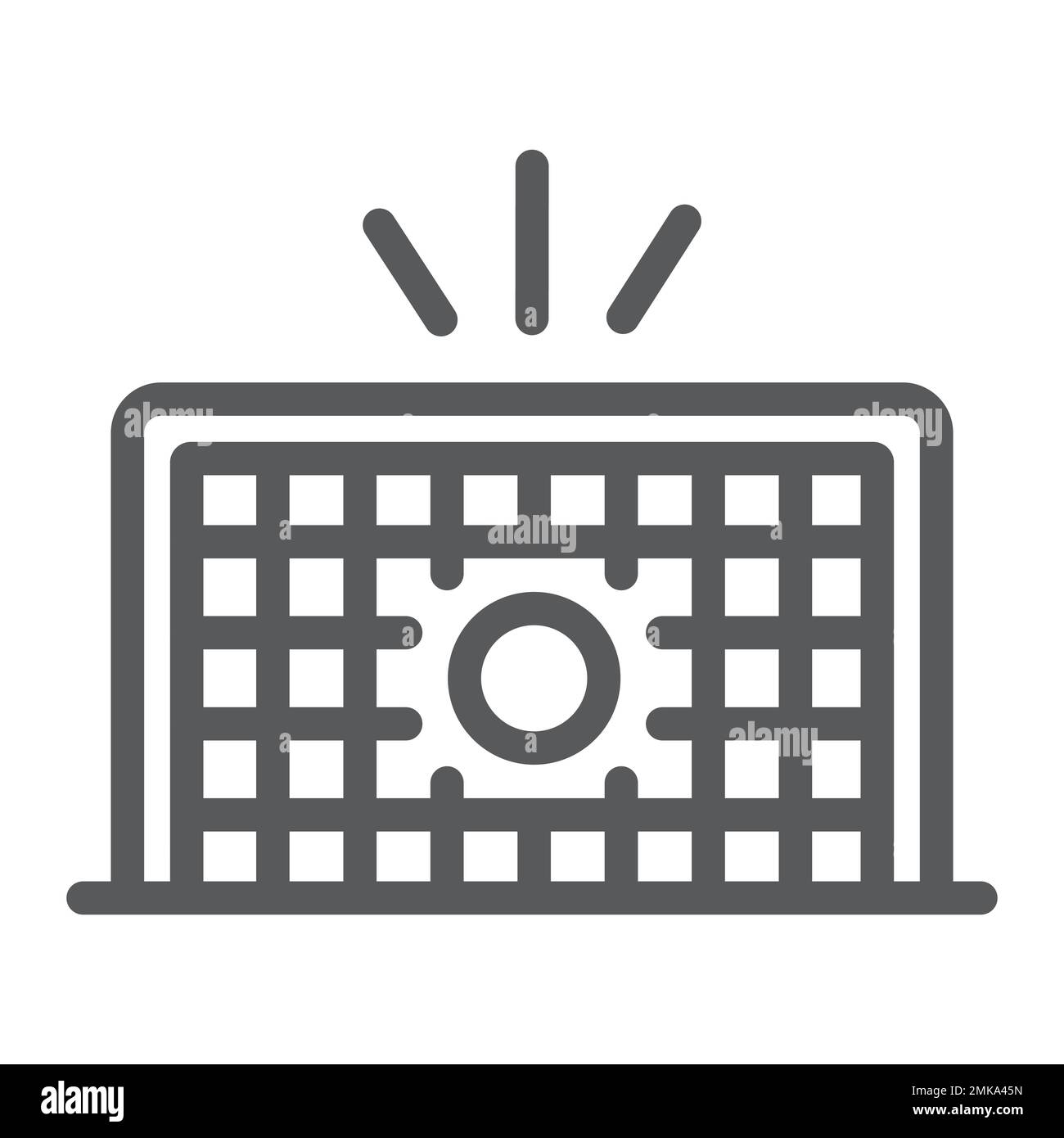 Soccer gate line icon, football and sport, goal sign, vector graphics ...