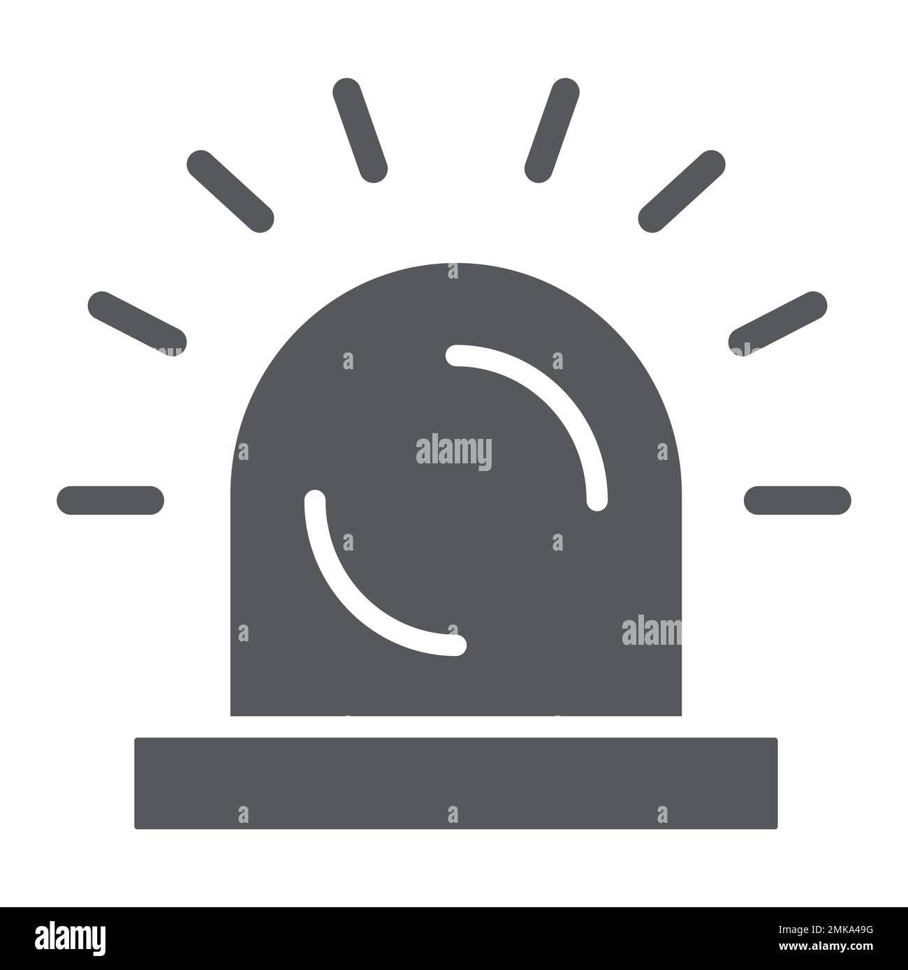 Siren glyph icon, light and caution, alarm sign, vector graphics, a ...