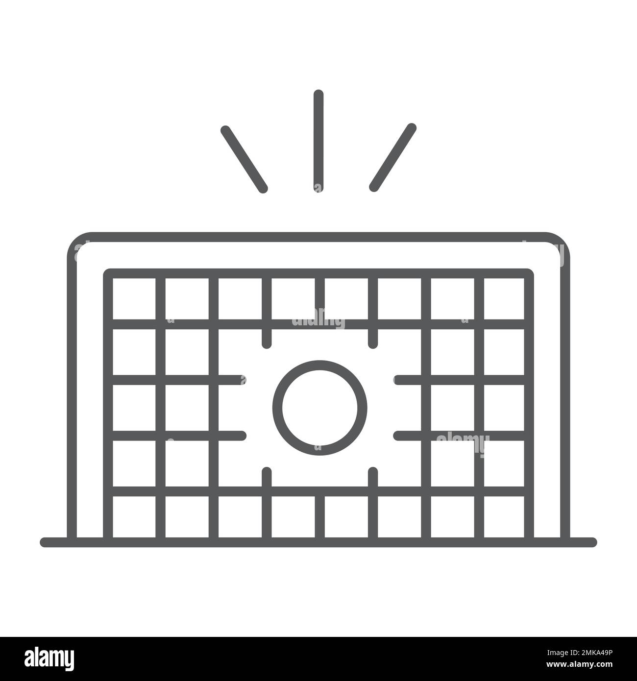 Soccer gate thin line icon, football and sport, goal sign, vector ...