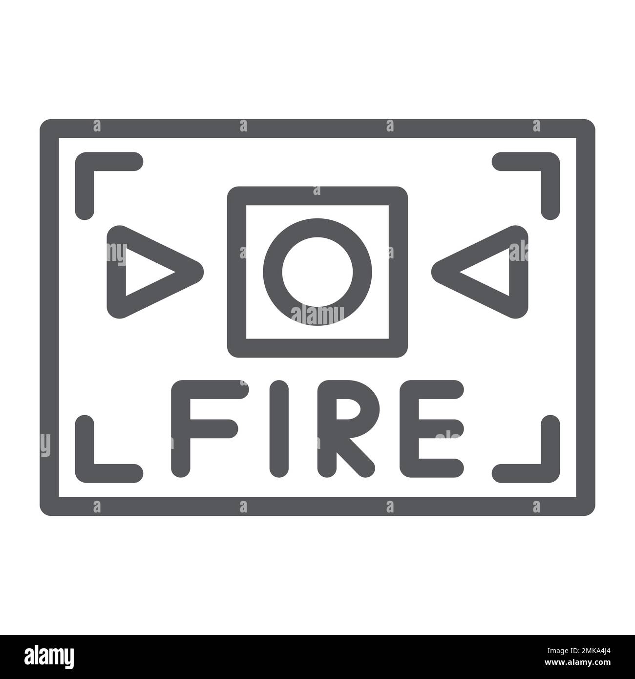 Fire alarm line icon, safety and equipment, fire alert sign, vector ...