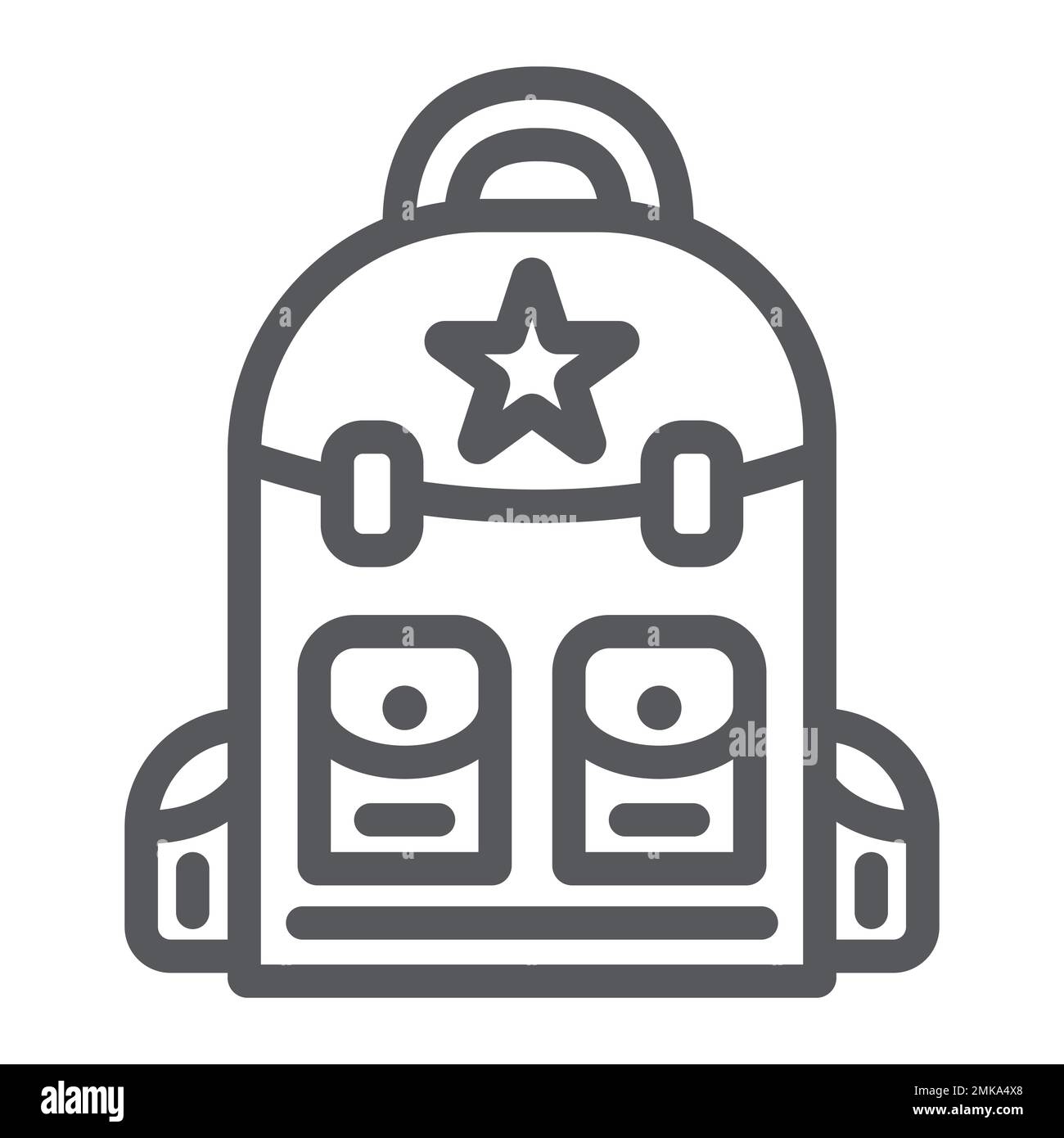 Backpack line icon, camping and travel, bag sign, vector graphics, a ...