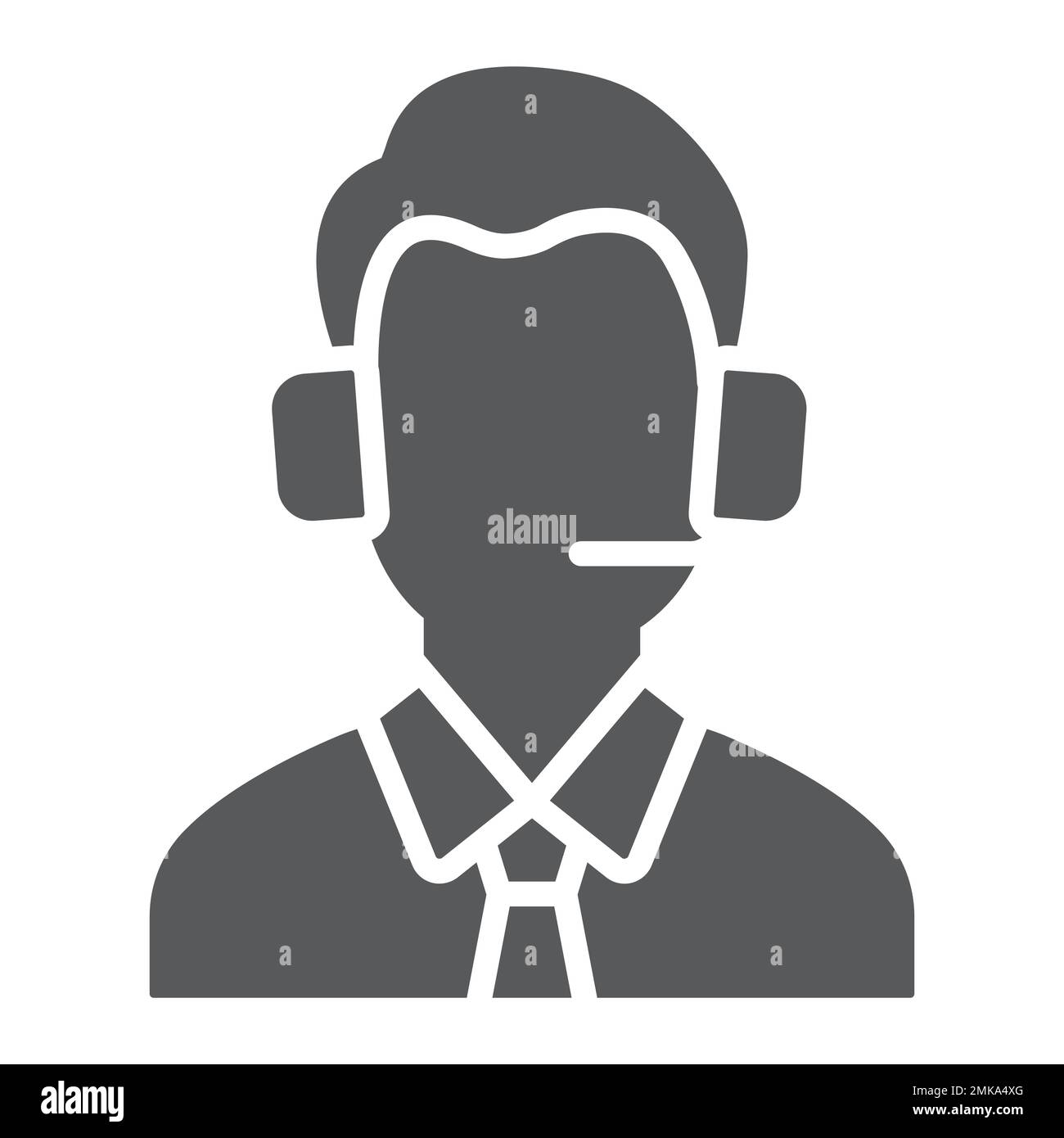 Soccer commentator glyph icon, sport and announce, match commentator ...