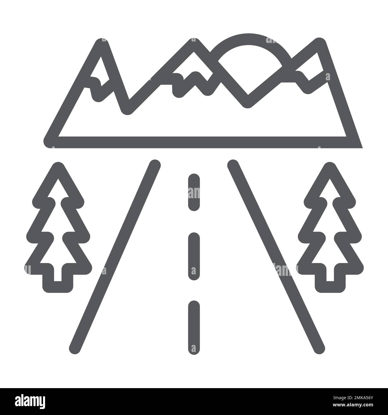 Road line icon, travel and roadside, highway sign, vector graphics, a ...