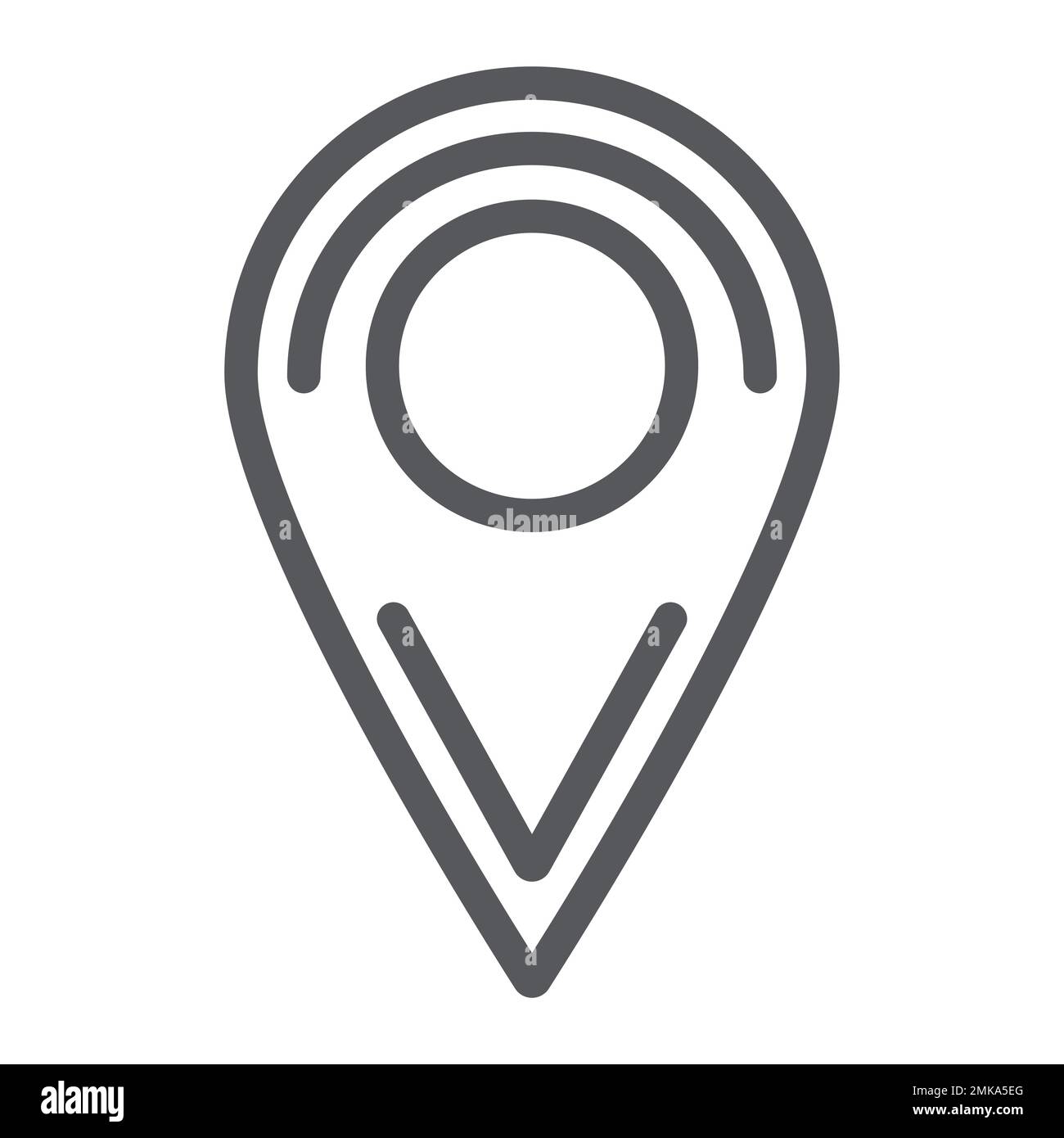 Location line icon, pin and navigation, map marker sign, vector graphics, a linear pattern on a ...