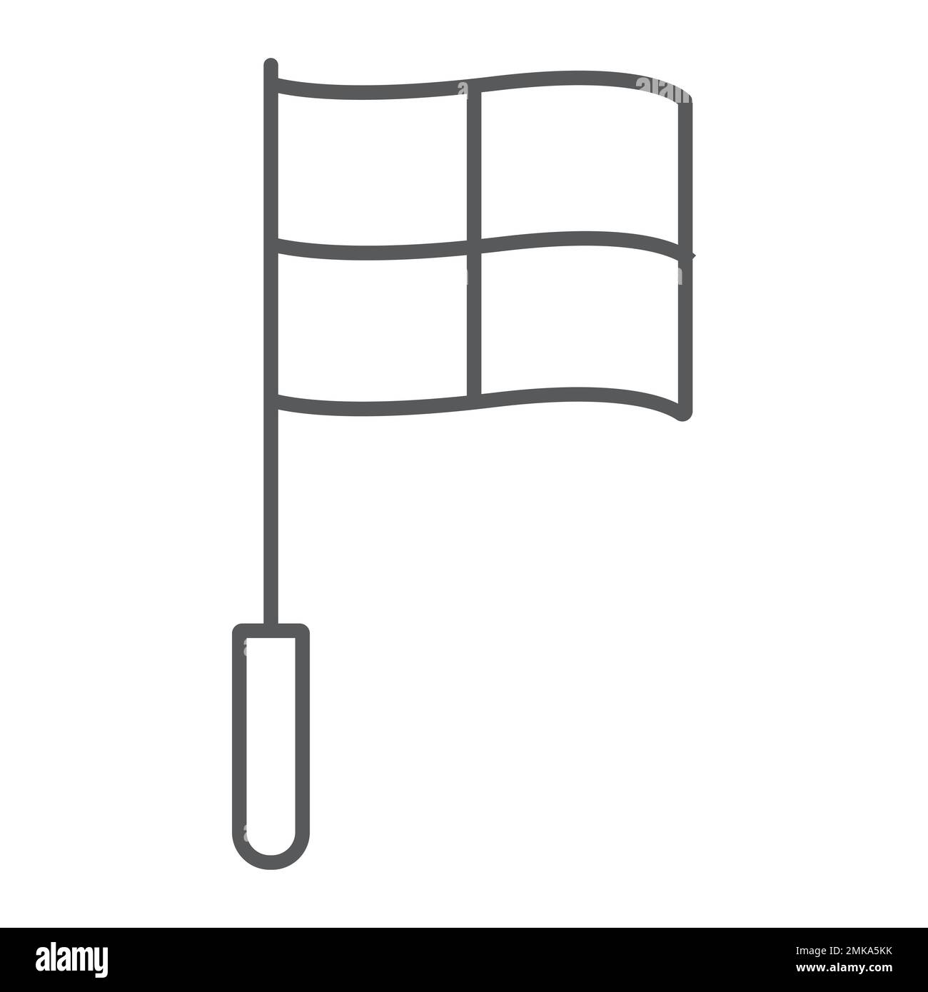 Referee flag thin line icon, soccer and sport, football flag sign ...