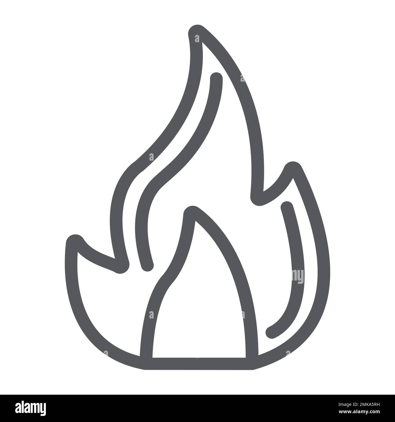Fire line icon, campfire and flame, bonfire sign, vector graphics, a ...