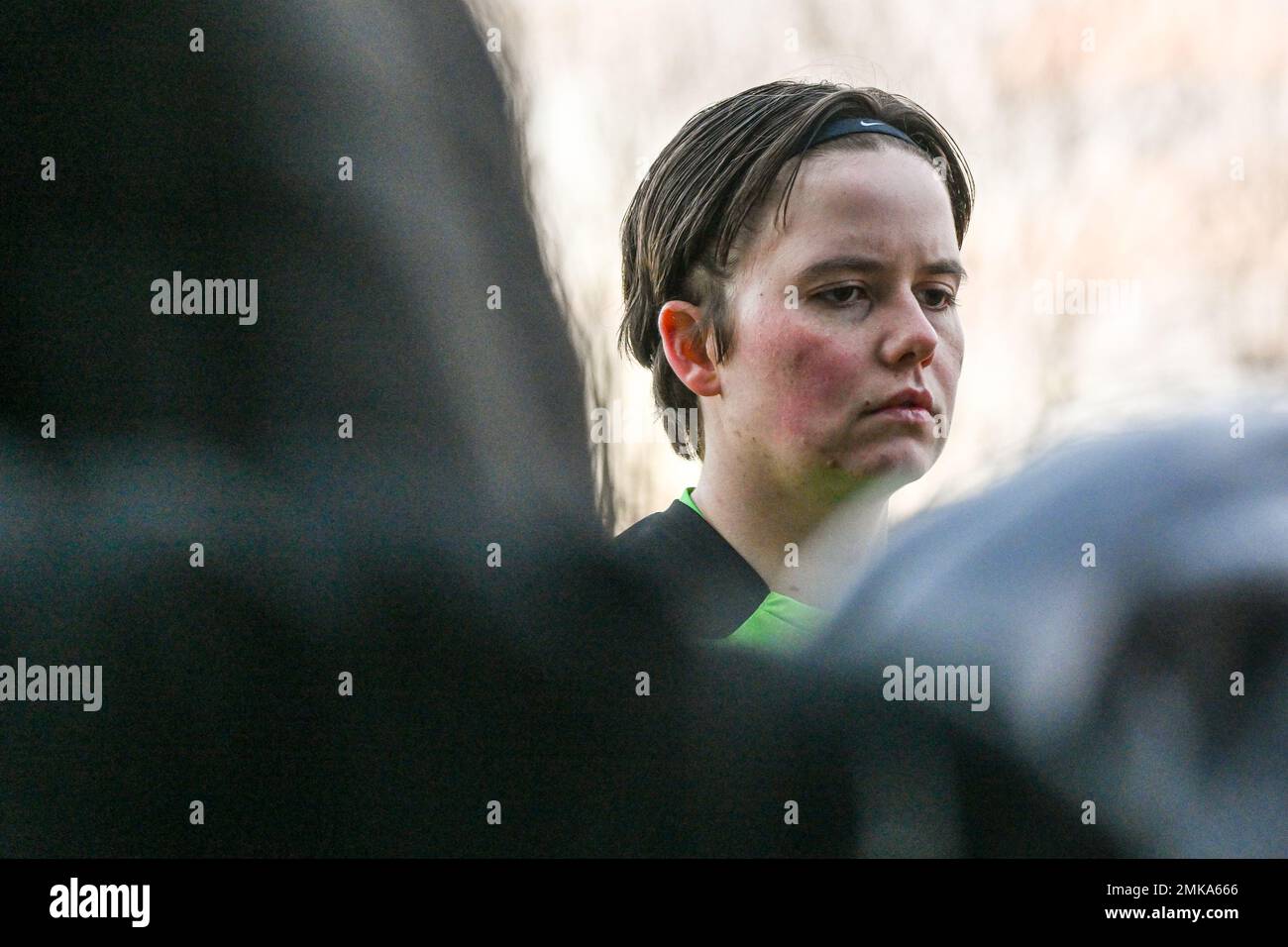 Aalter, Belgium. . 28th Jan, 2023. goalkeeper Hazel Engelen (27) of ...