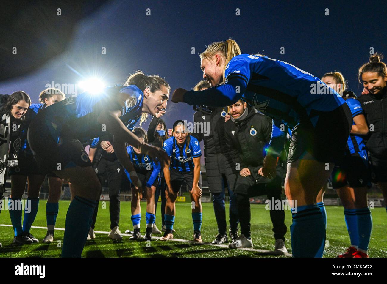 Aalter, Belgium. . 28th Jan, 2023. Team Brugge with Sejde Abrahamsson ...