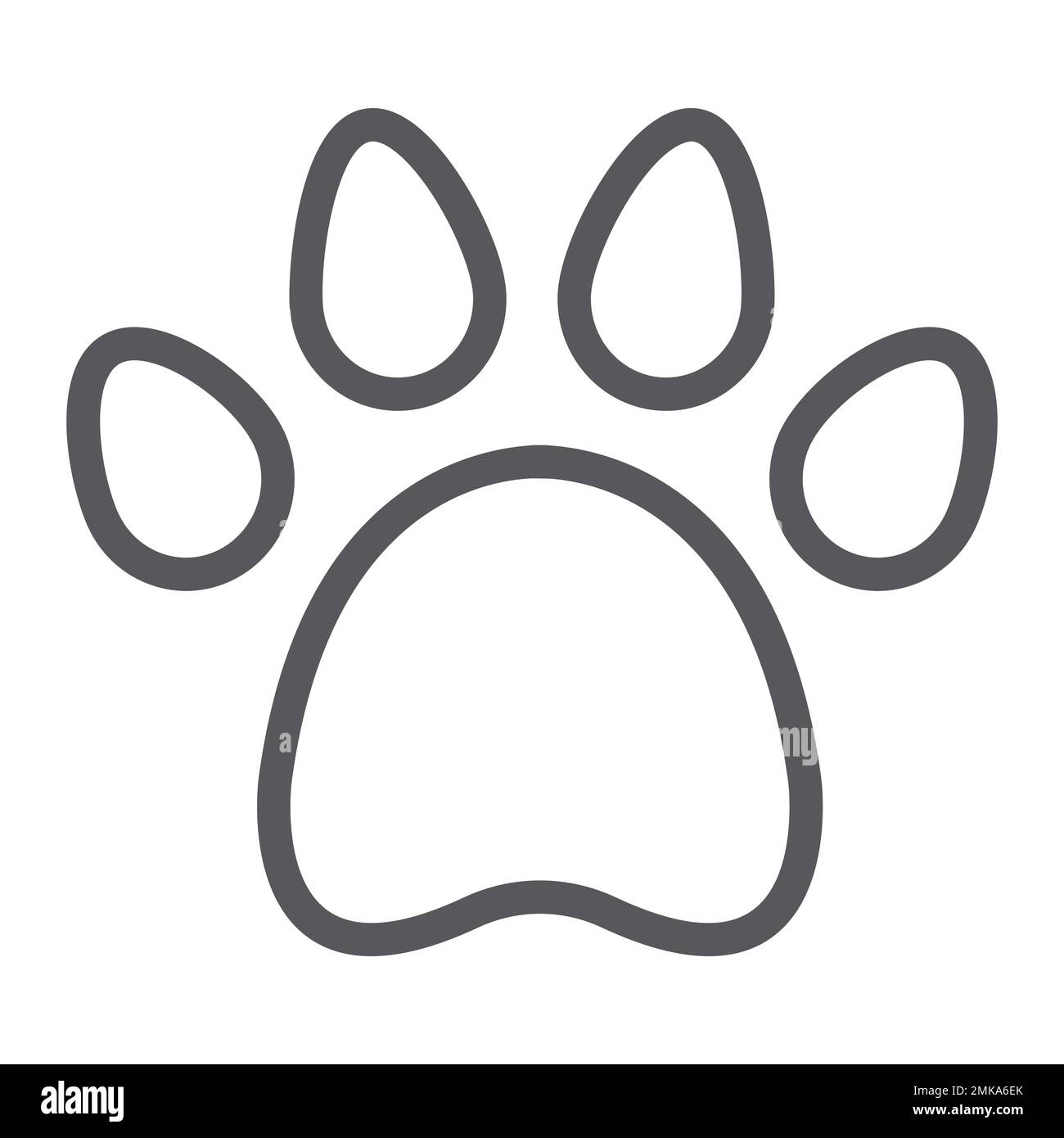 Animal footprint line icon, pet and trace, paw sign, vector graphics, a ...