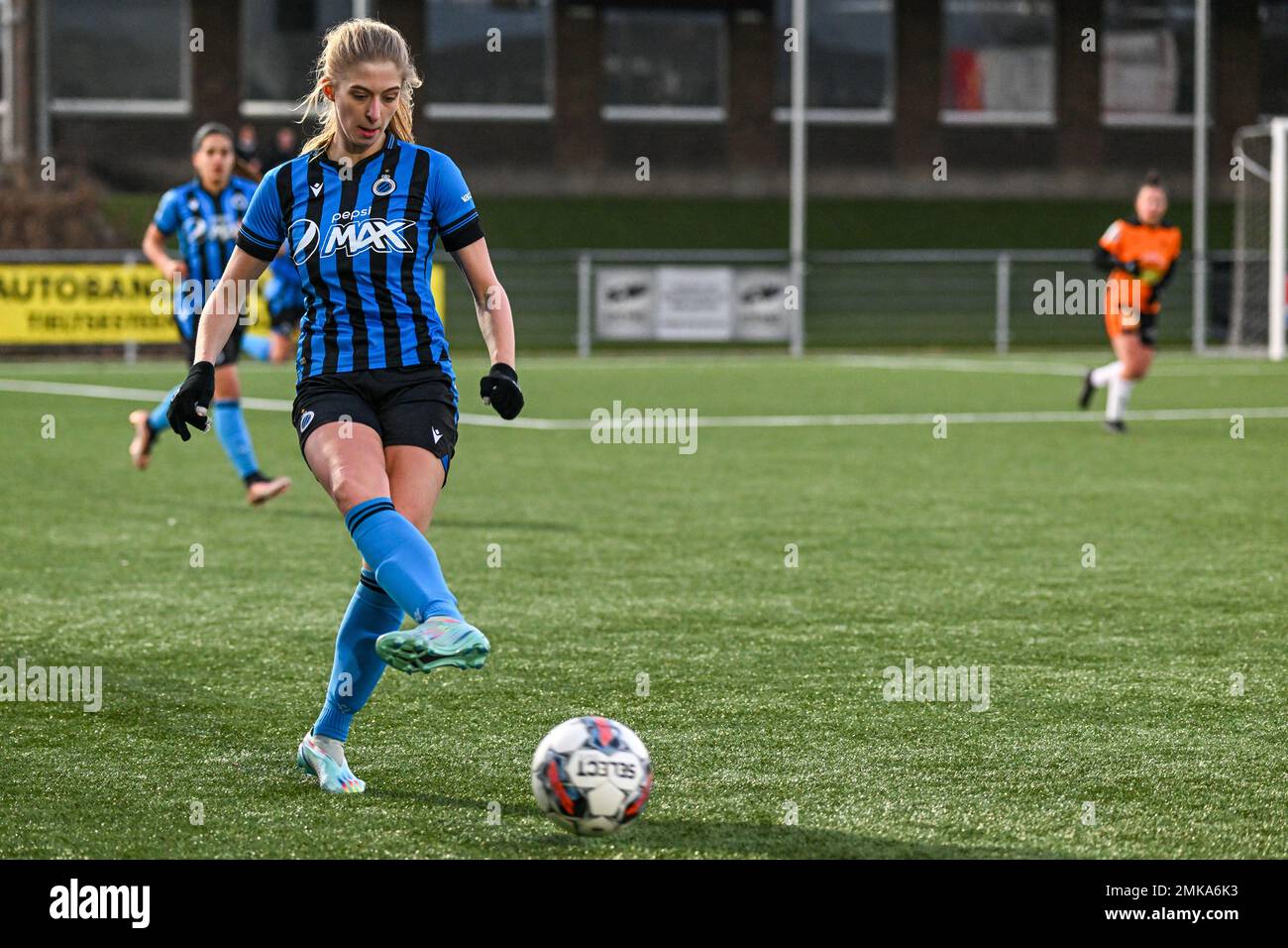 Aalter, Belgium. . 28th Jan, 2023. Ludmila Matavkova (9) of Brugge ...