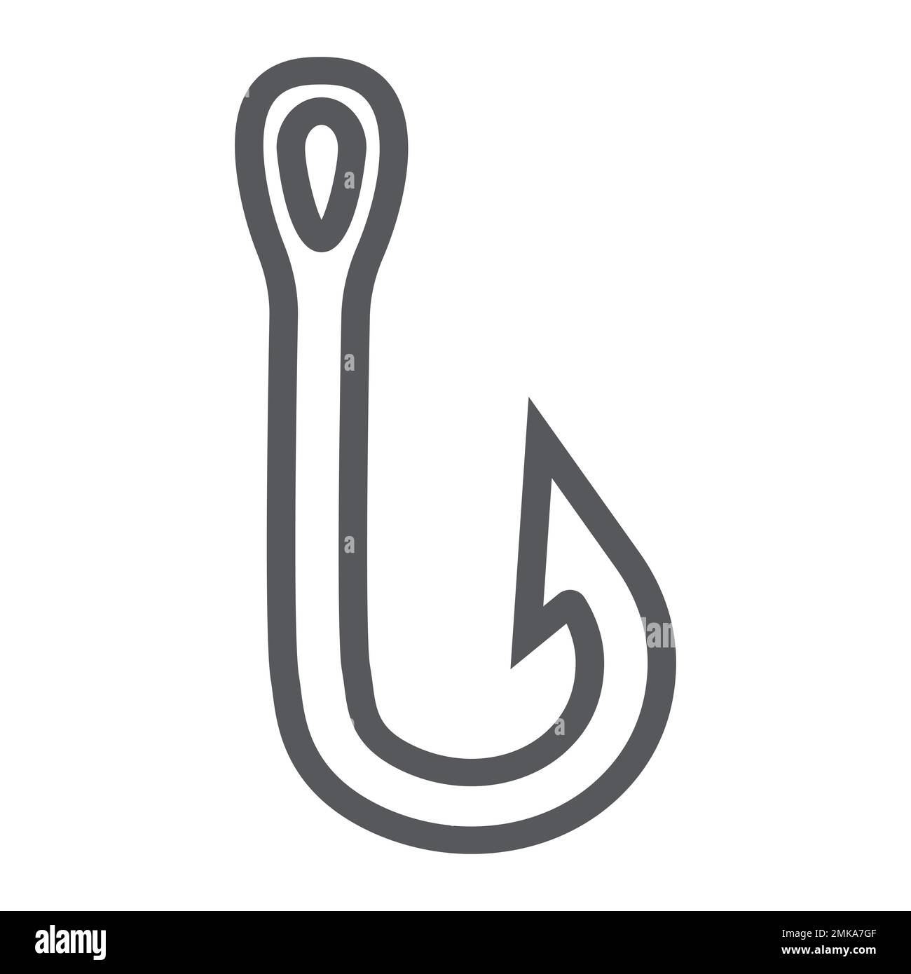 Fishing hook line icon, fishing and bait, fishhook set sign, vector ...