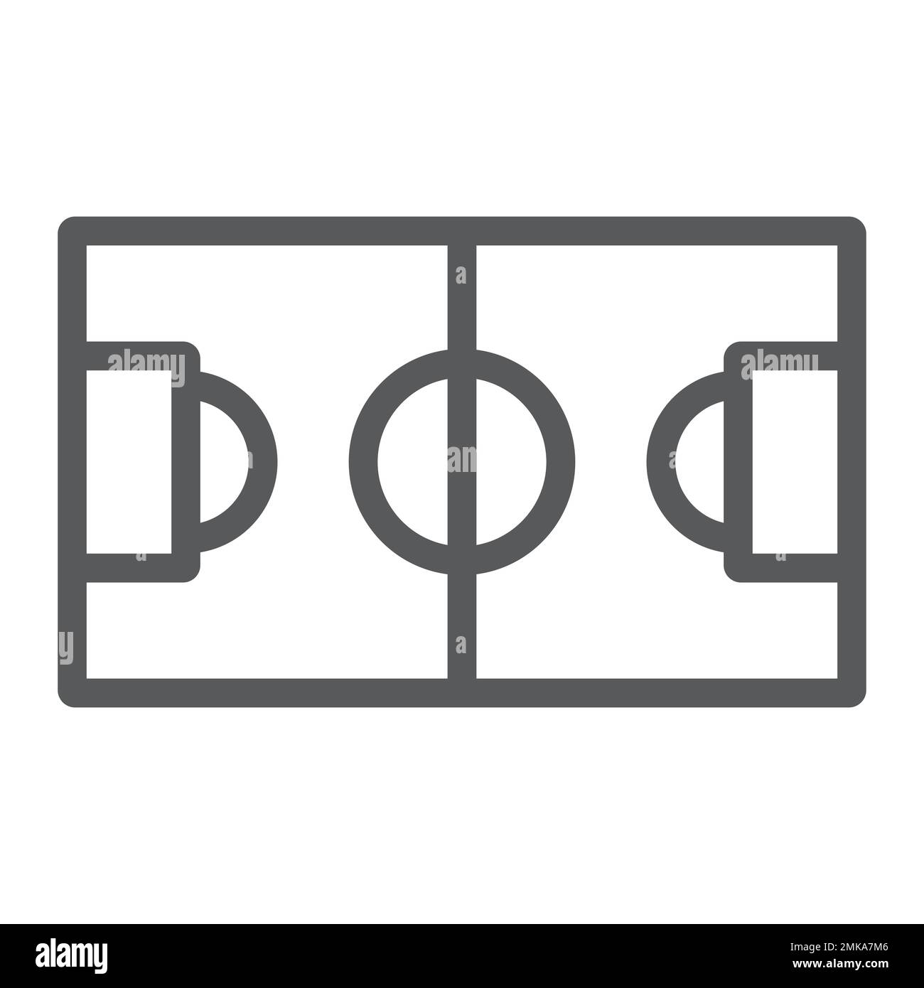 Soccer field line icon, sport and football, stadium sign, vector ...