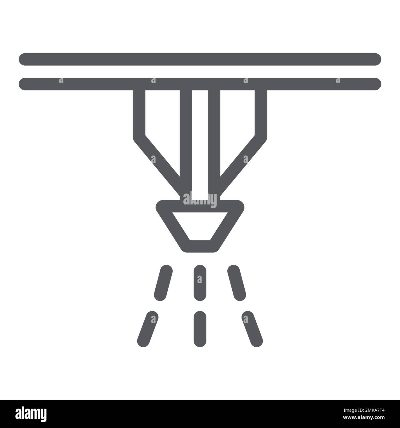 Fire sprinkler system line icon, protection and fire, fire detector ...