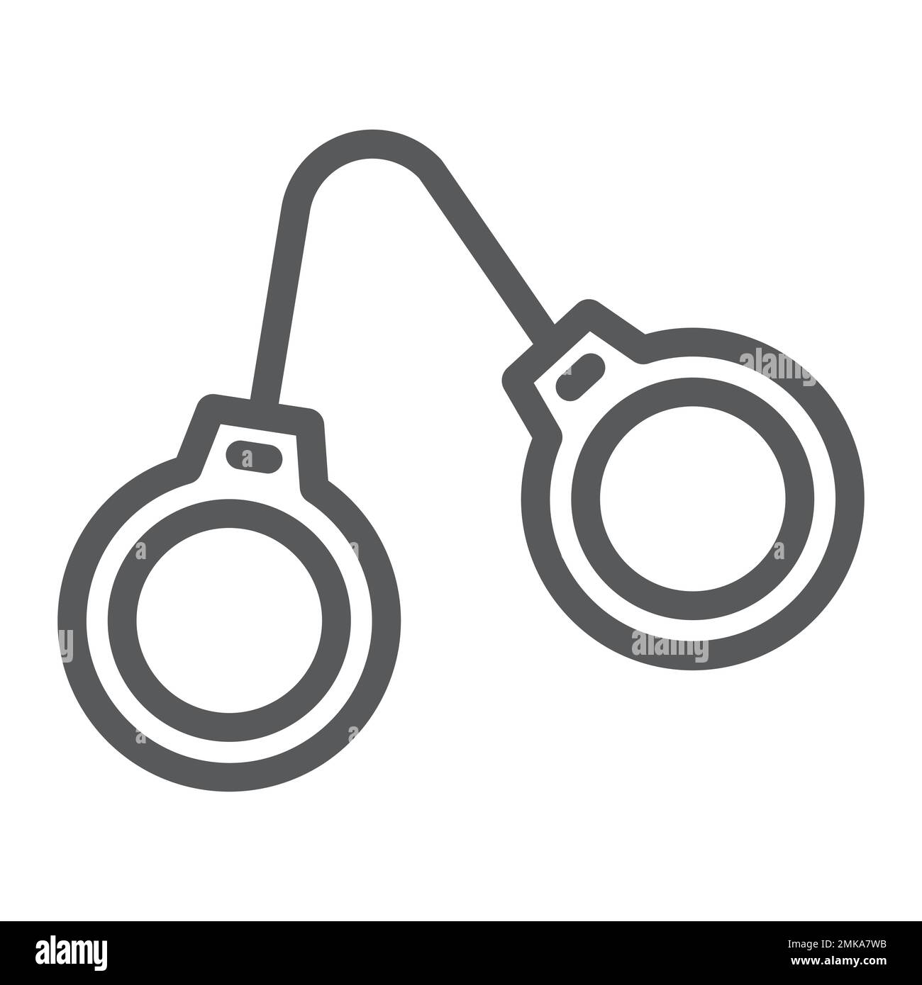 Handcuffs line icon, justice and law, chain sign, vector graphics, a ...