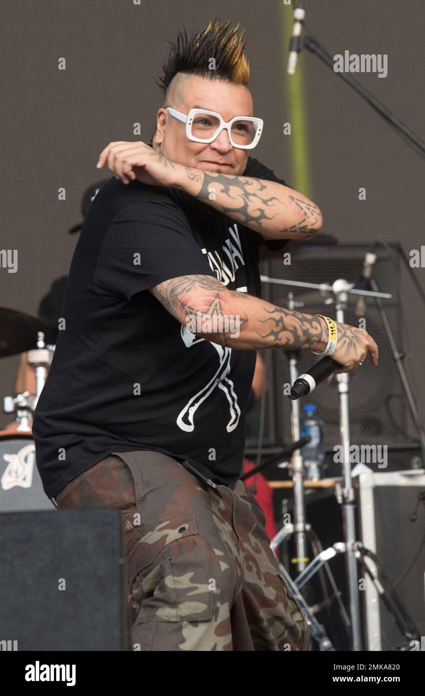 Singer Cano Hernandez of band El Gran Silencio performs at the Vive Latino music festival in ...
