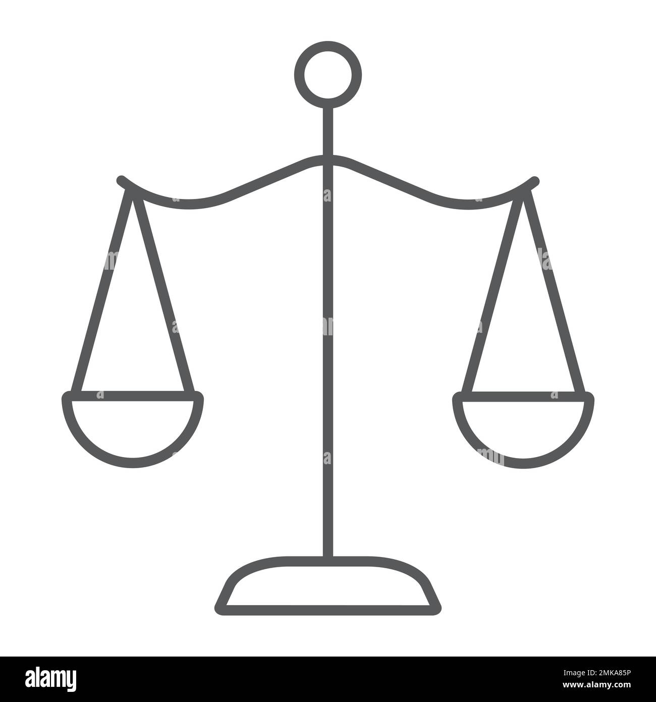 Law scales thin line icon, justice and law, balance sign, vector ...