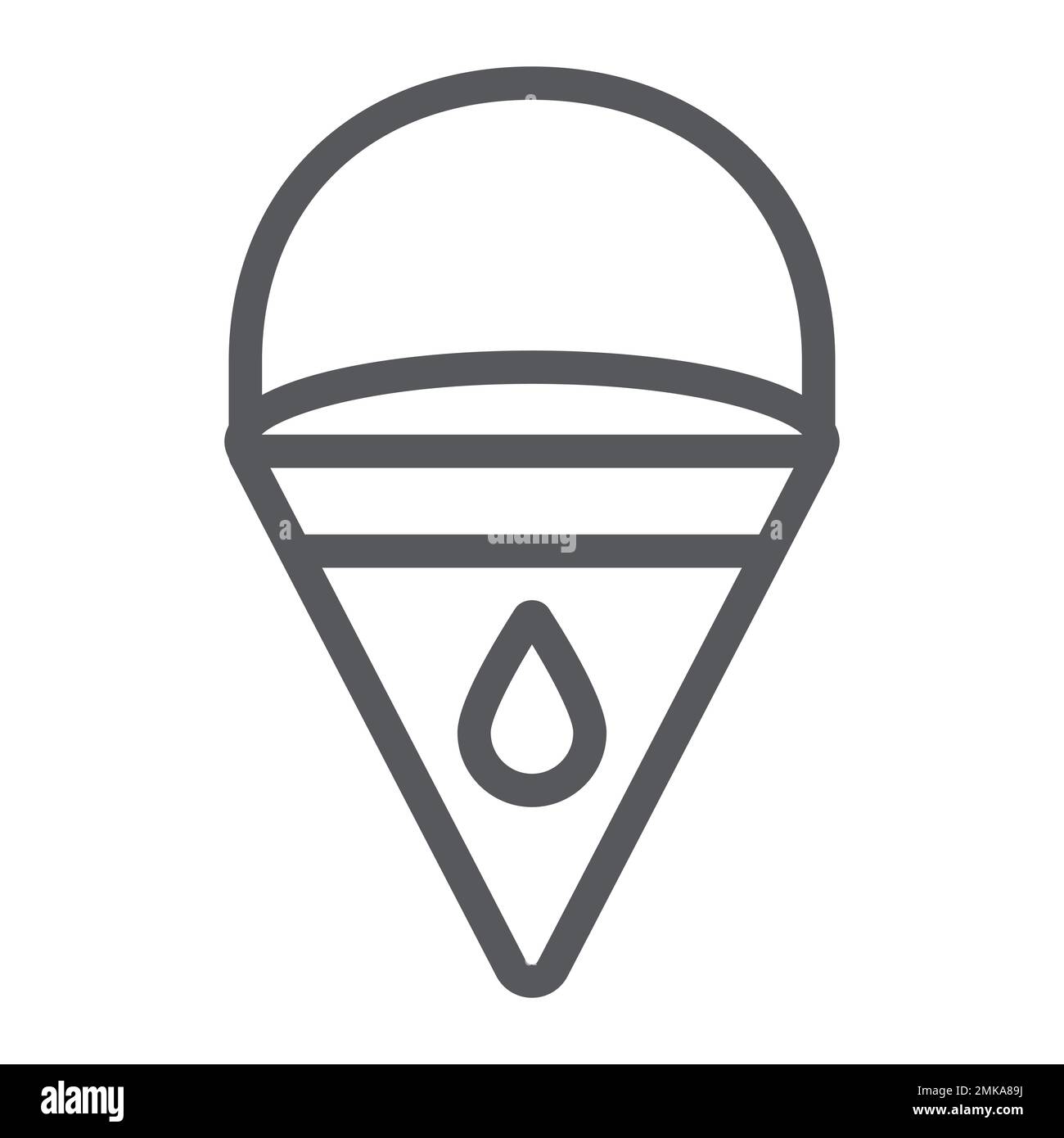 Fire bucket line icon, fireman and equipment, triangle pail sign ...