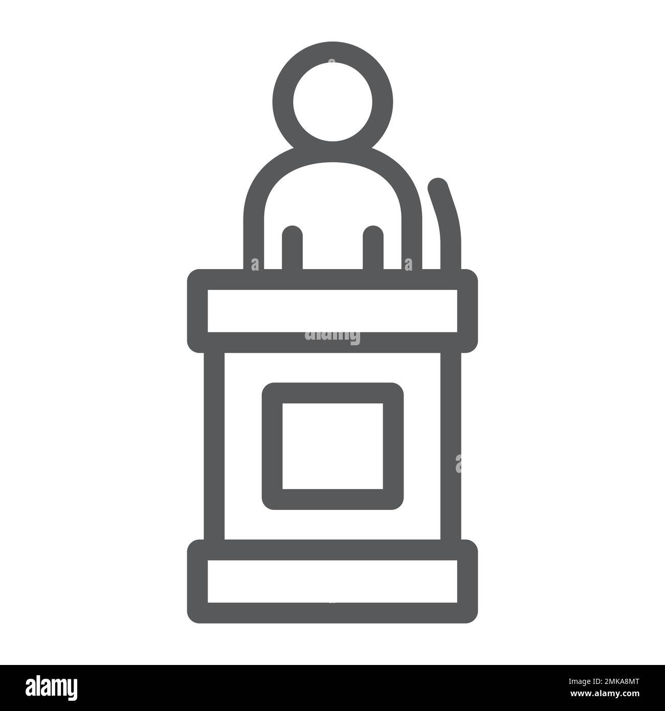 Witness line icon, justice and law, defendant sign, vector graphics, a ...