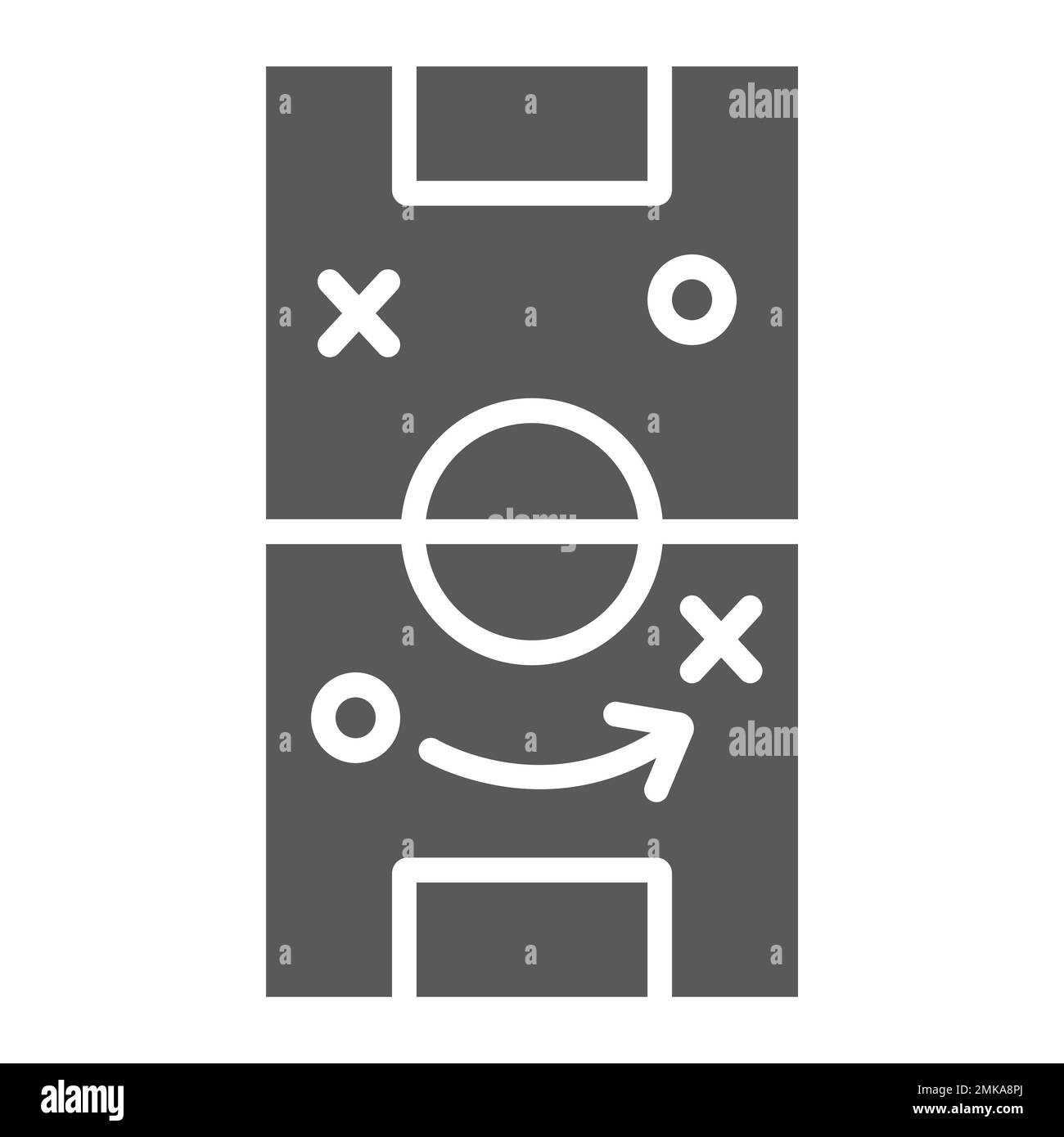 Soccer strategy glyph icon, game and field, football tactic sign ...