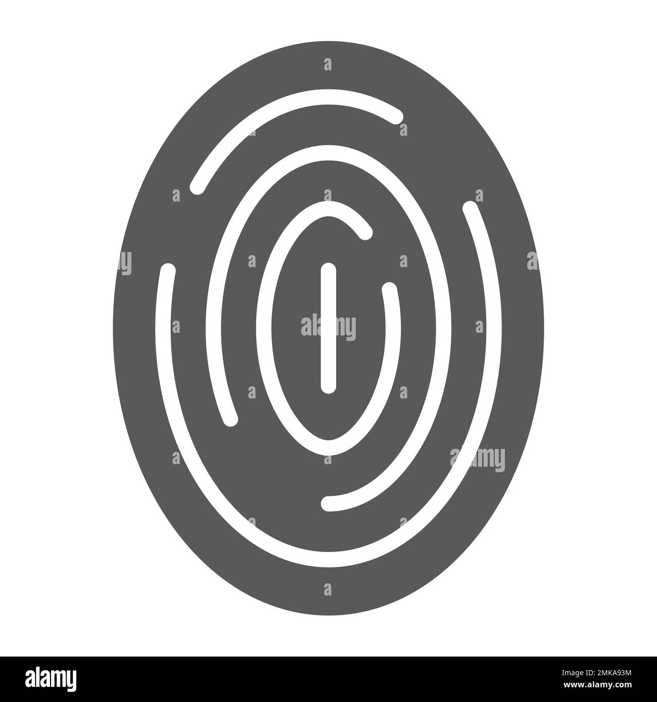 Fingerprint glyph icon, scan and thumbprint, id sign, vector graphics ...