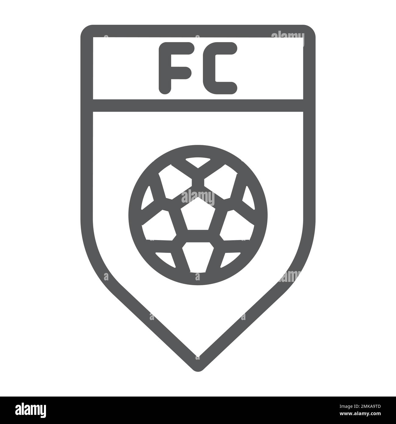 Soccer club line icon, game and badge, football emblem sign, vector ...