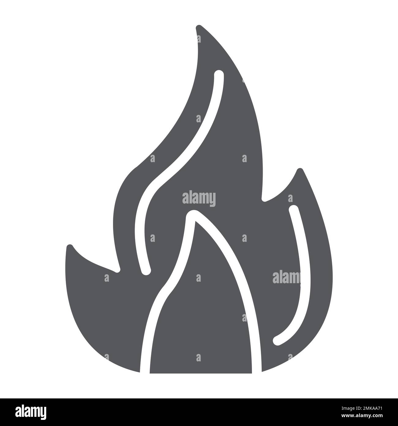 Fire glyph icon, campfire and flame, bonfire sign, vector graphics, a ...
