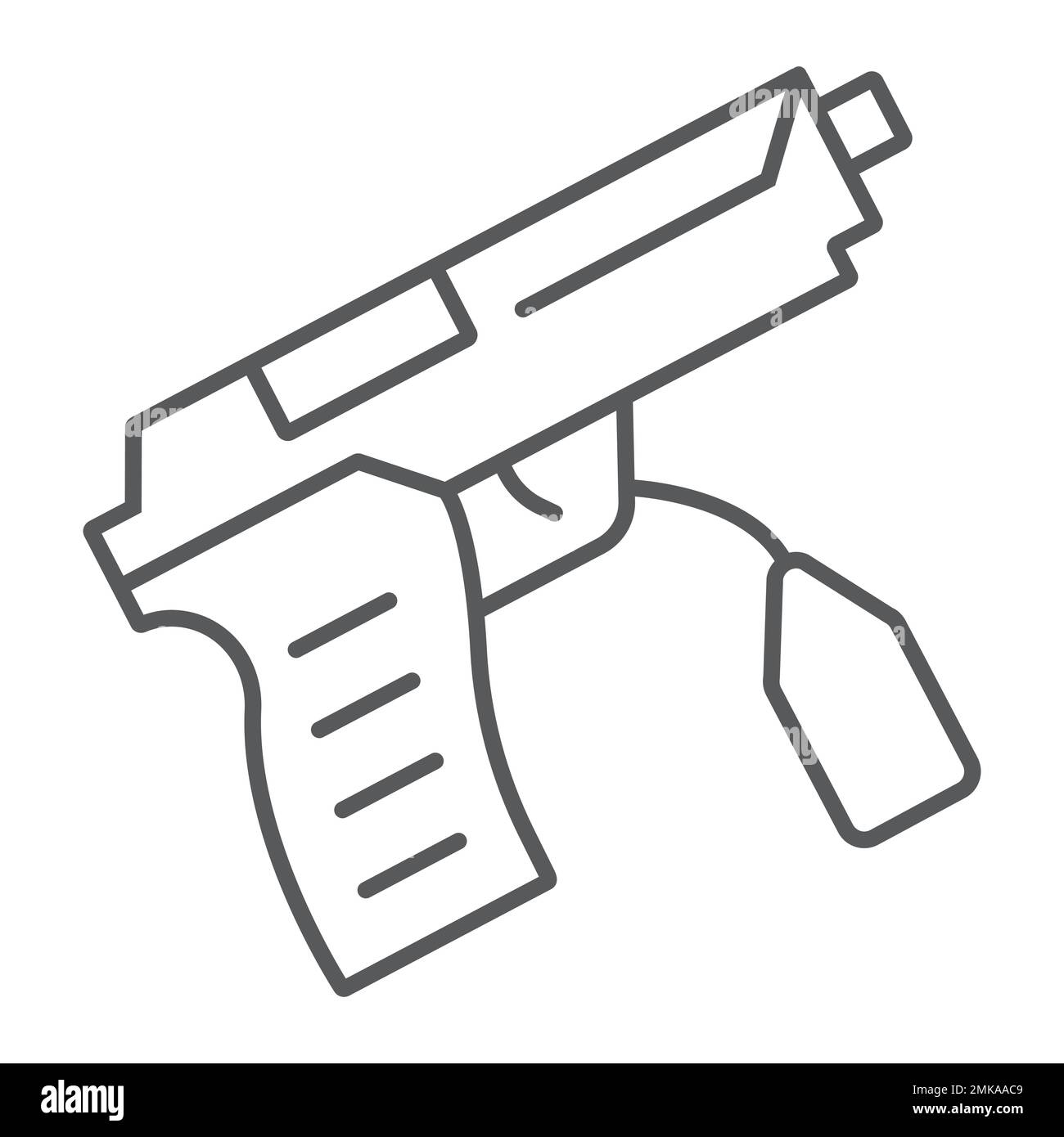 Evidence thin line icon, law and crime, gun sign, vector graphics, a ...