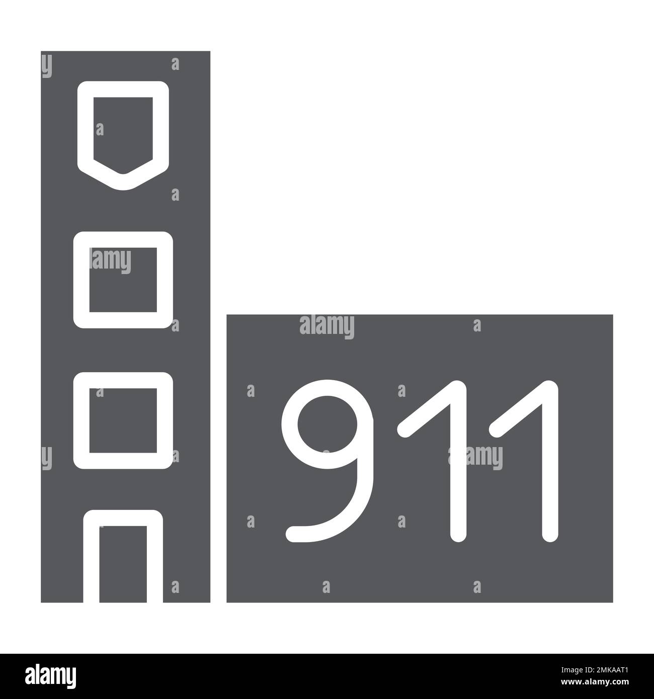 Fire department glyph icon, building and office, fire station sign ...