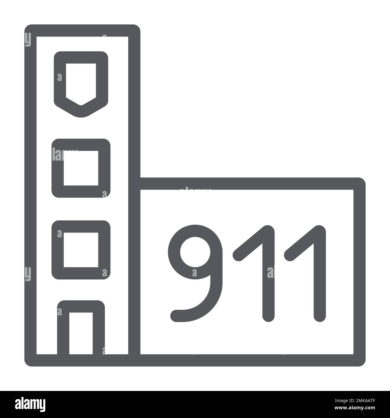 Fire department line icon, building and office, fire station sign ...