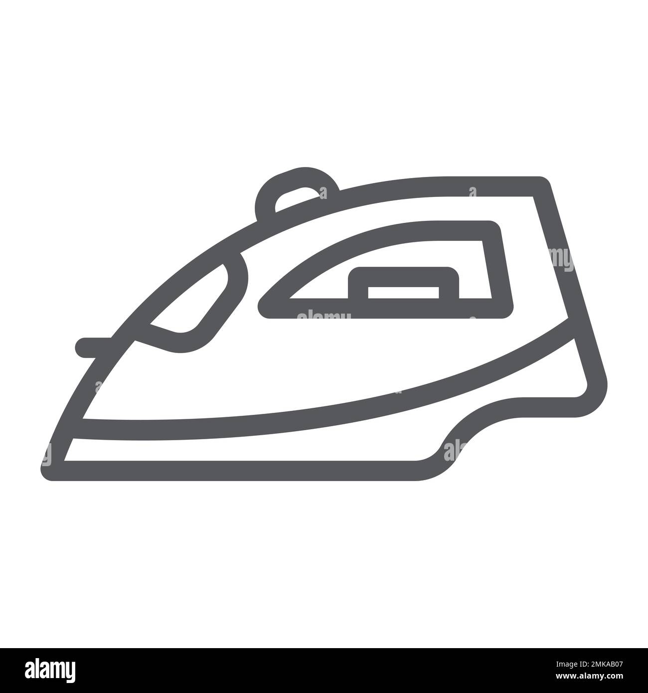 Iron line icon, appliance and home, steam iron sign, vector graphics, a ...