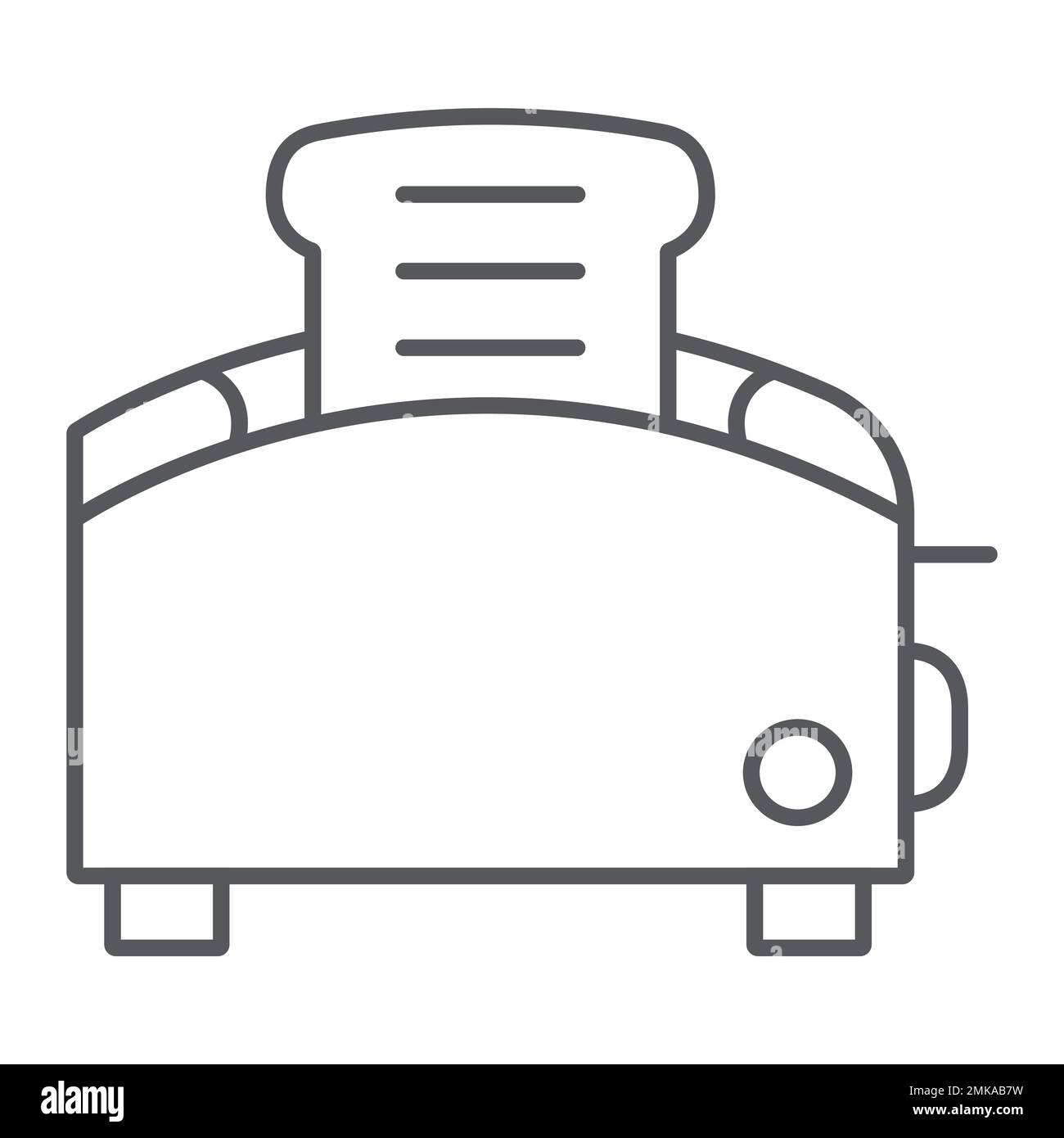 Toaster thin line icon, kitchen and cooking, utensil sign, vector ...
