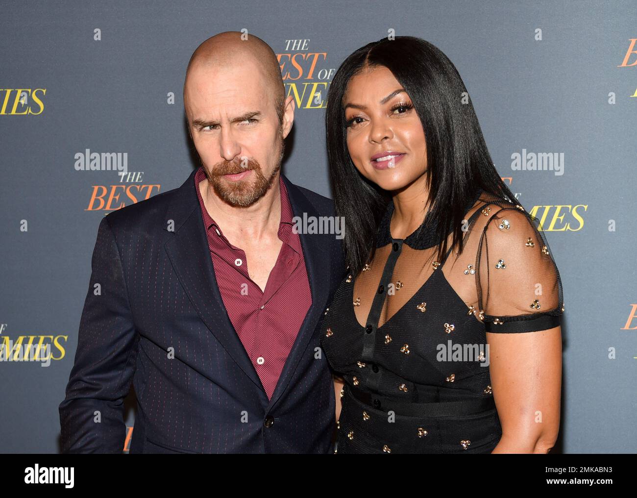 Actors Sam Rockwell, left, and Taraji P. Henson pose together during ...