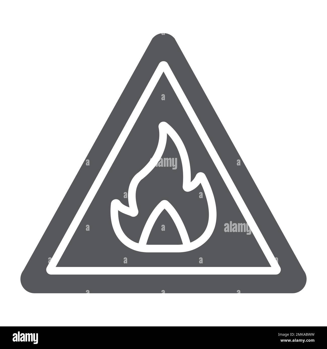 Flammable sign glyph icon, warning and attention, fire symbol sign ...