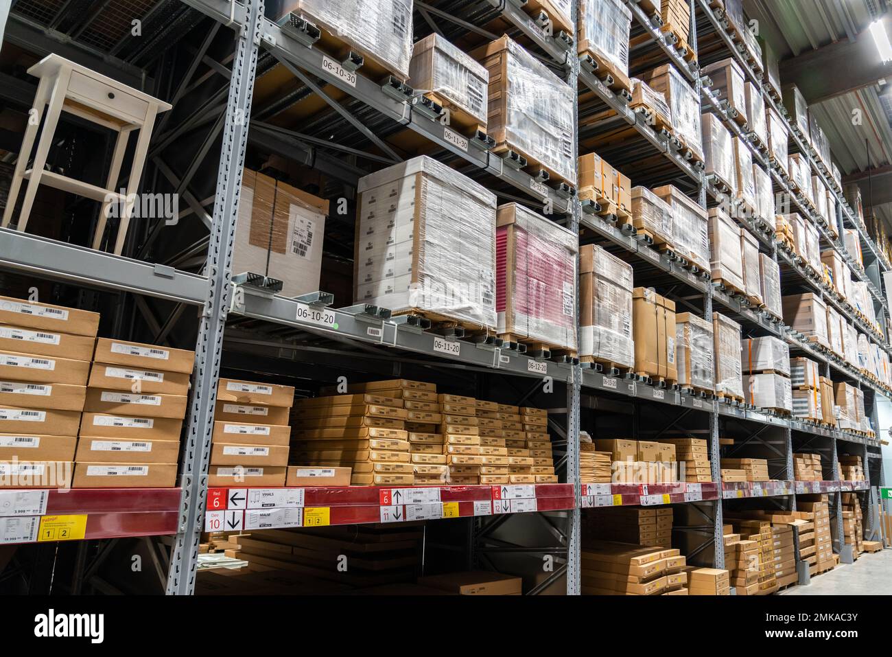 Belgrade, Serbia - January 02, 2023: Warehouse aisle in IKEA store ...