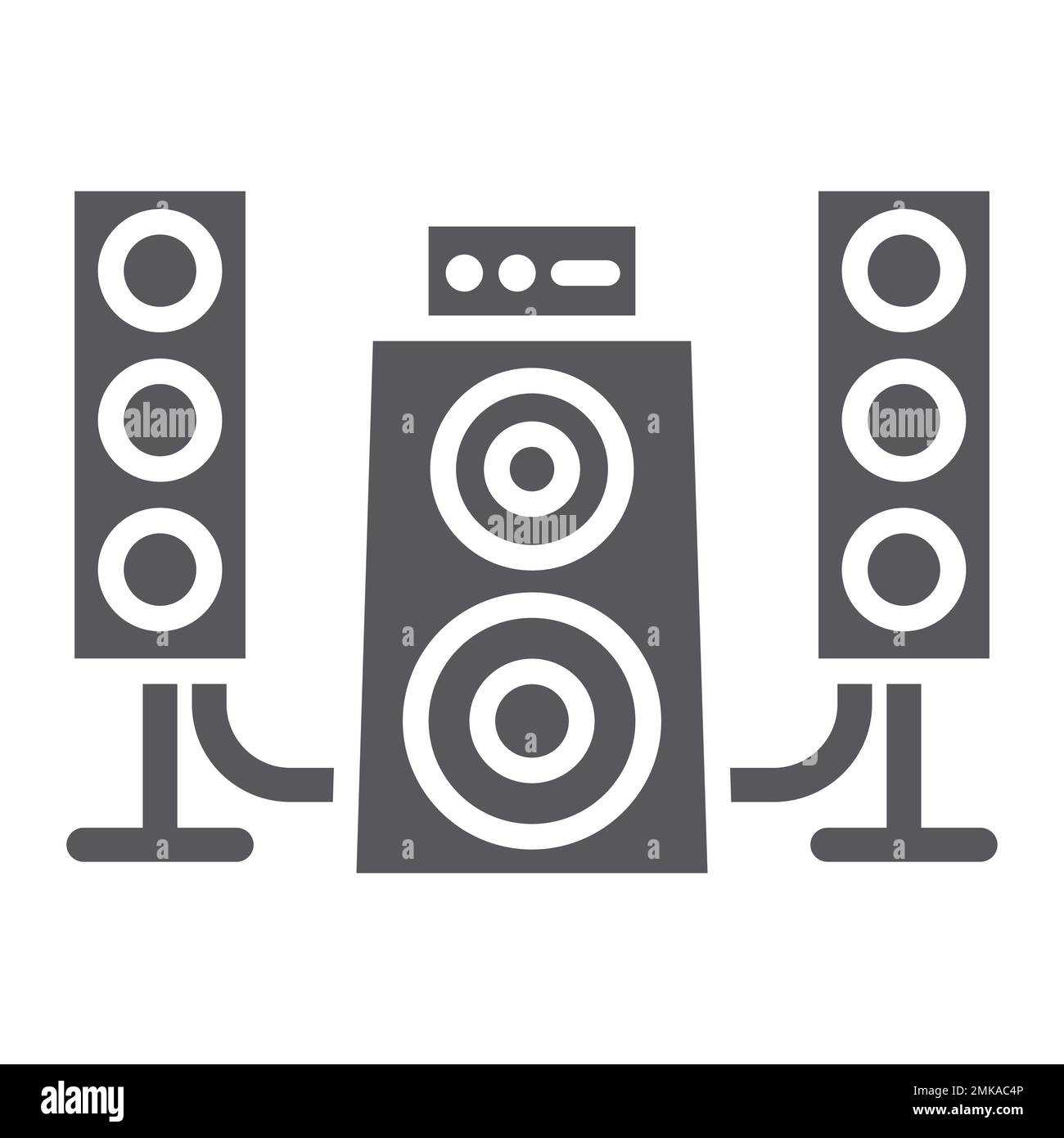 Speaker system glyph icon, audio and loudspeaker, music system sign ...