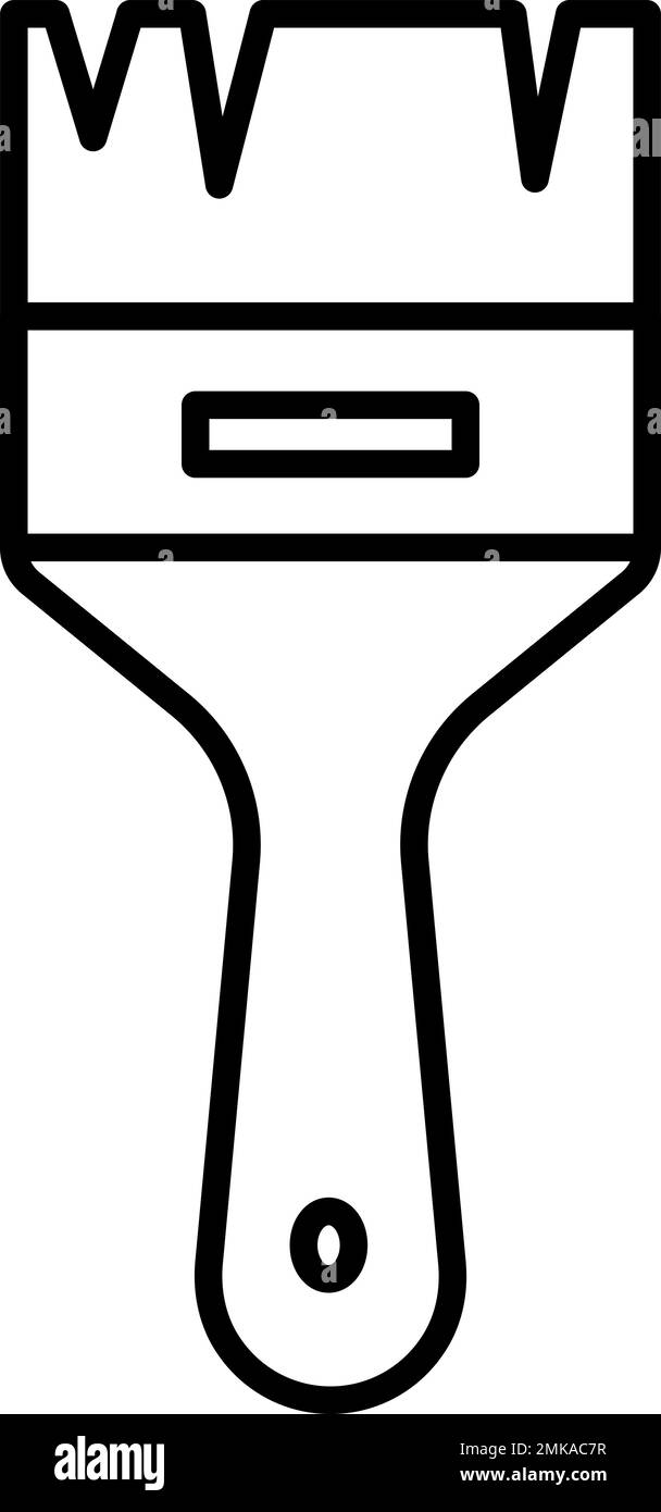 Brush, paint, paintbrush vector icon on transparent background. Outline ...