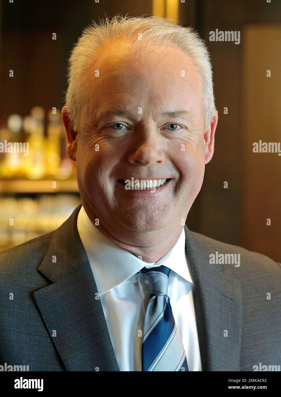 In this March 5, 2019, photo Kevin Johnson, CEO of Starbucks, poses for ...