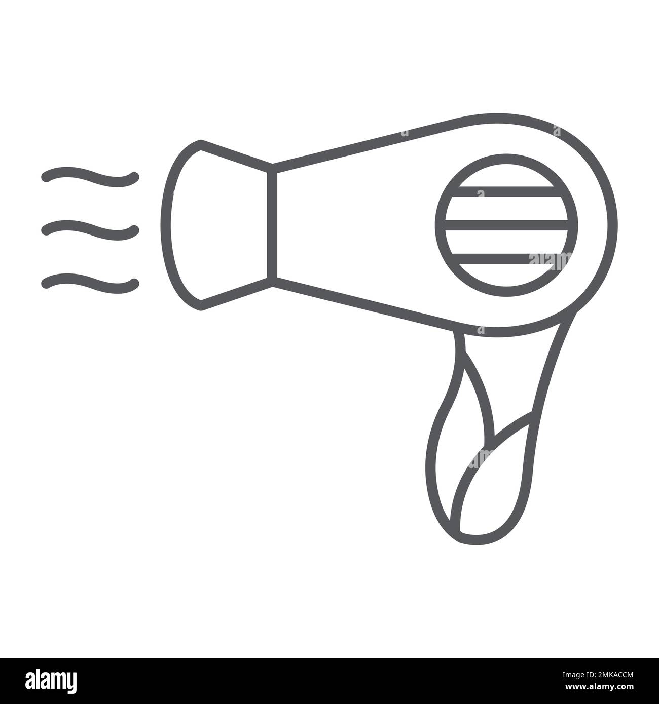 Hair dryer thin line icon, barber and appliance, blowdryer sign, vector ...