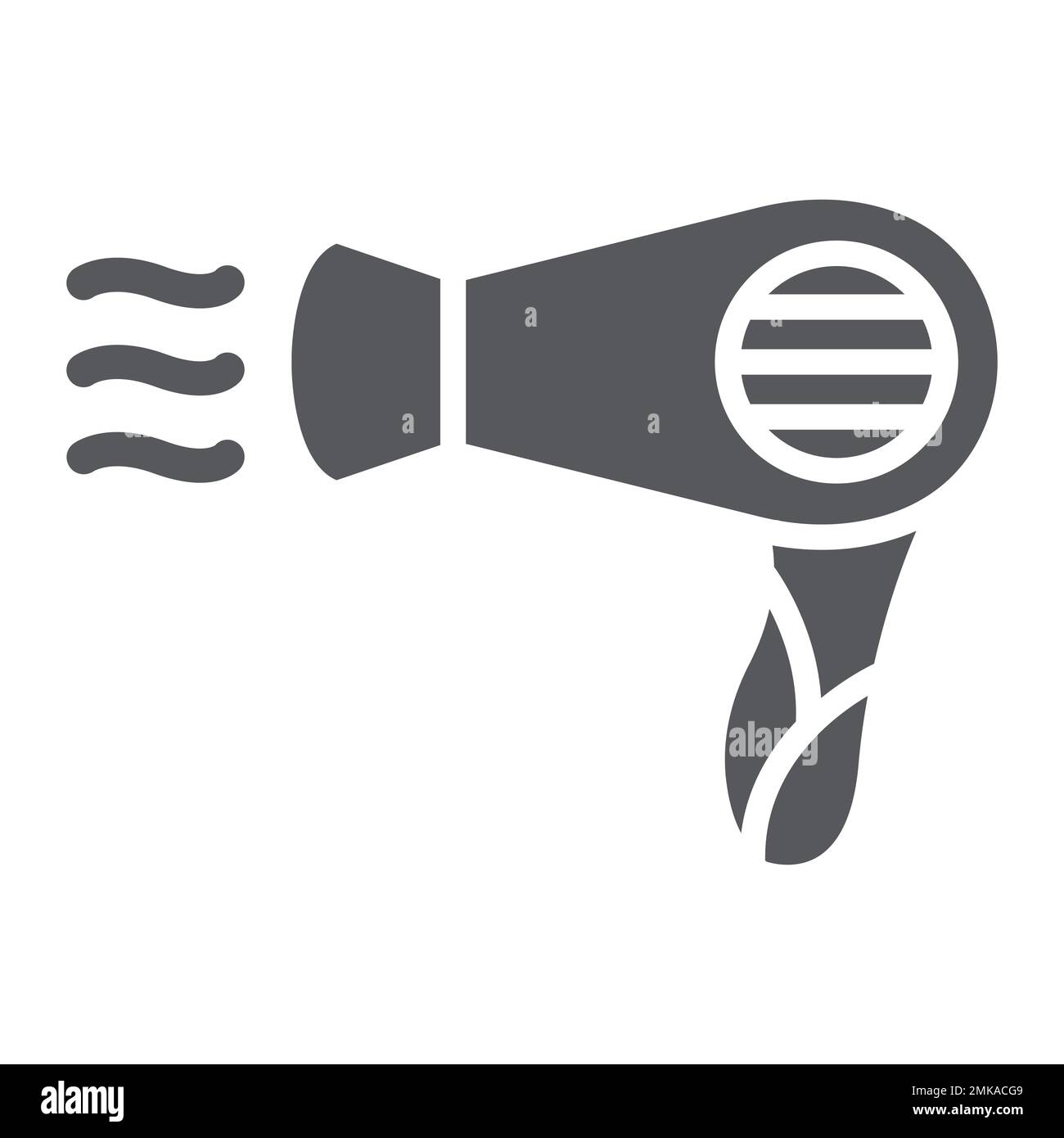 Hair dryer glyph icon, barber and appliance, blowdryer sign, vector ...