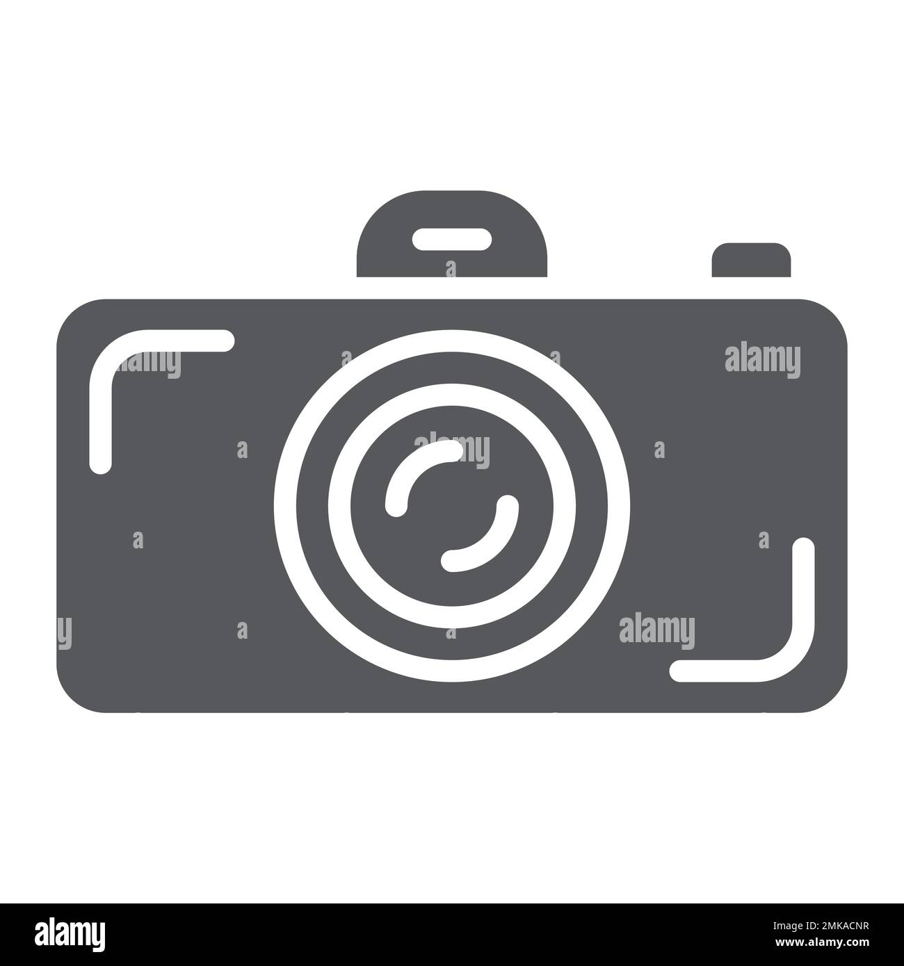 Camera glyph icon, lens and photo, shutter sign, vector graphics, a solid pattern on a white ...