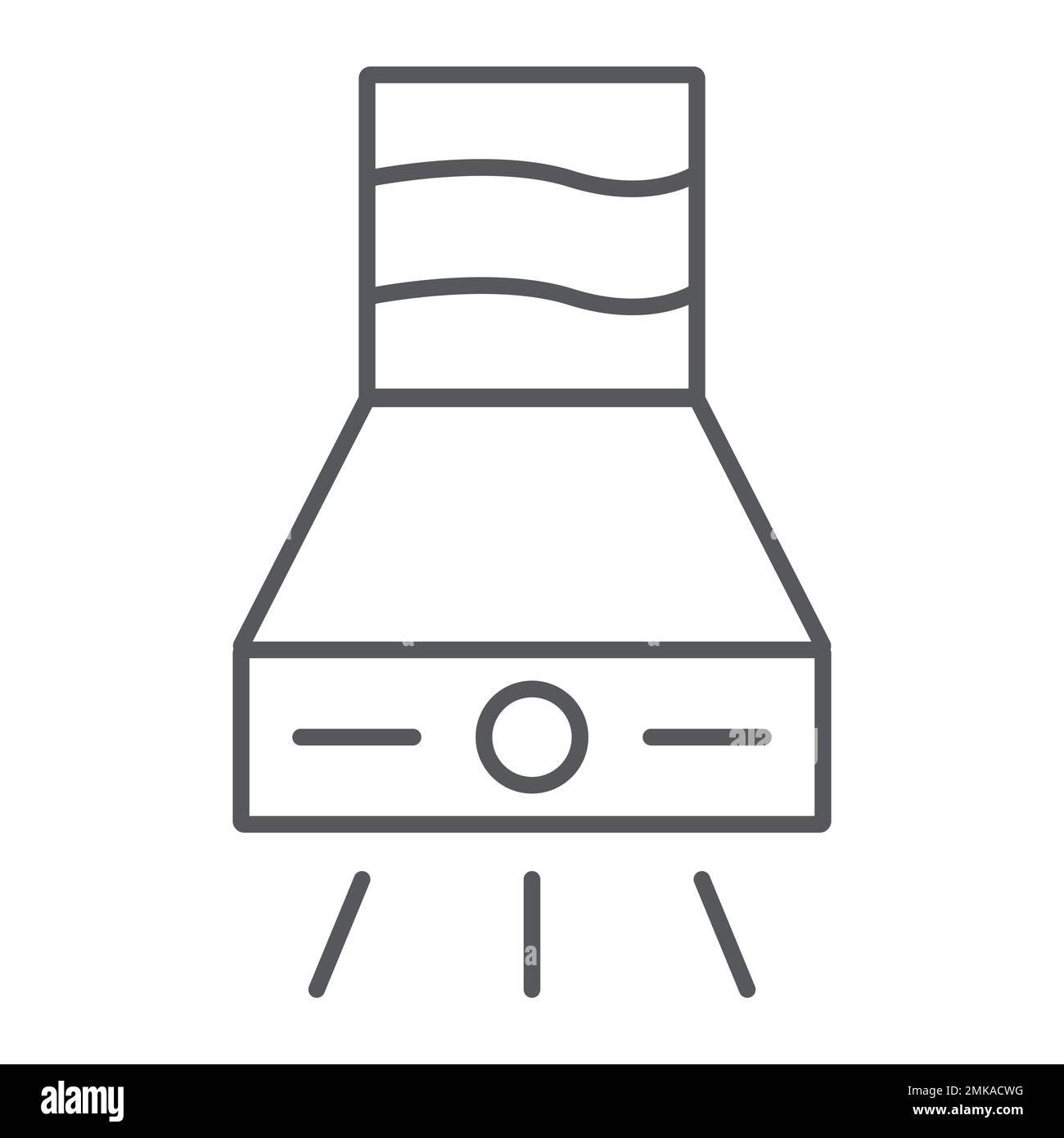 Exhaust hood thin line icon, fan and kitchen, extractor hood sign ...