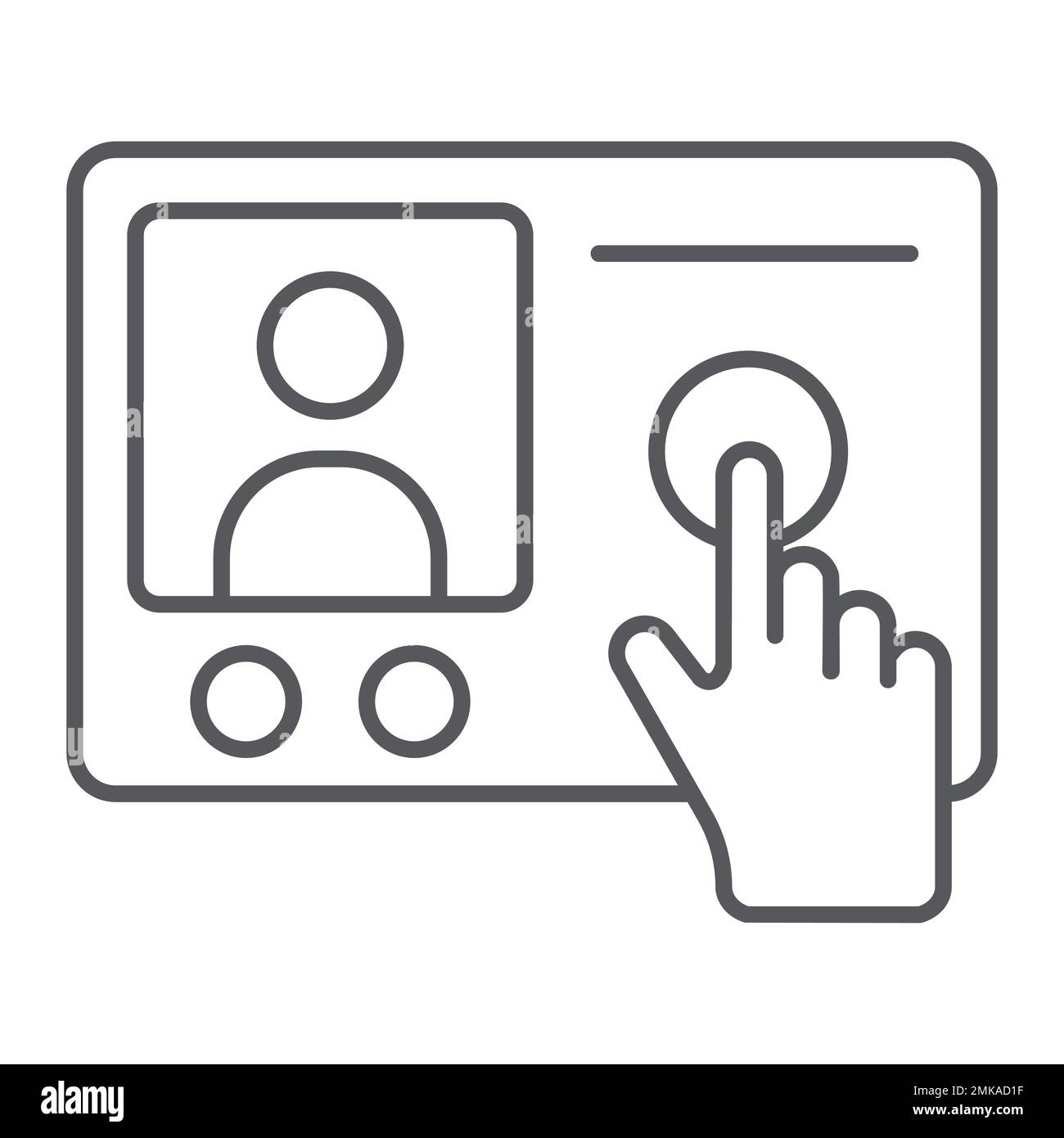 Intercom telephone thin line icon, communication and electronic, phone ...