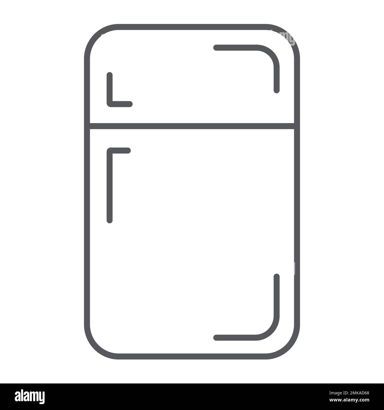 Fridge thin line icon, freezer and home, refregerator sign, vector ...