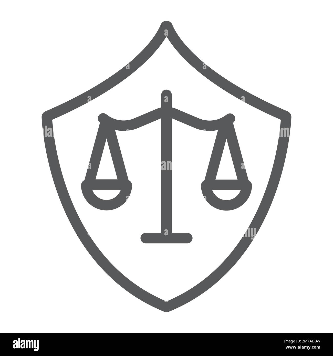 Defense line icon, law and justice, shield sign, vector graphics, a ...