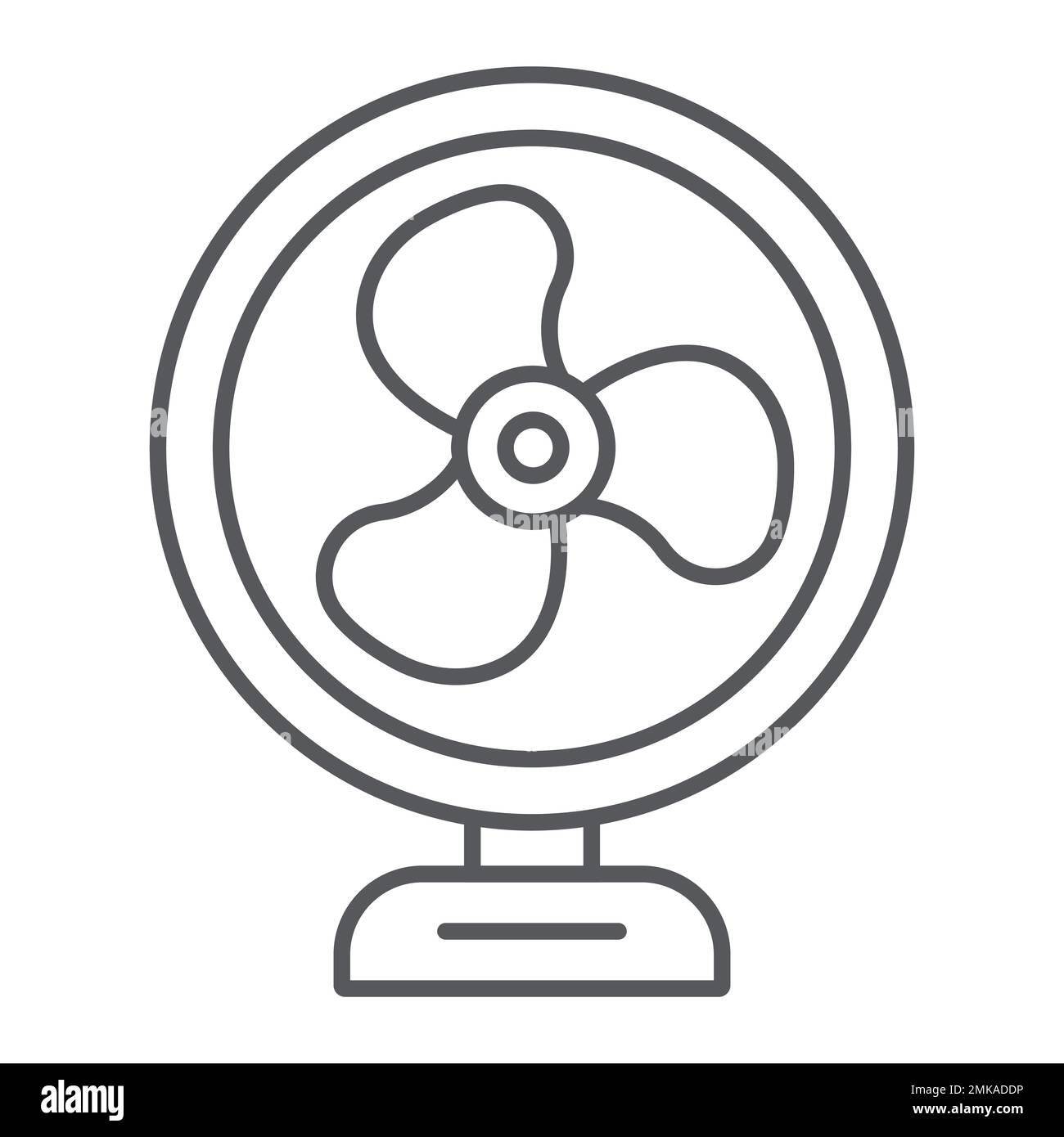 Table fan thin line icon, propeller and electric, air cooler sign ...