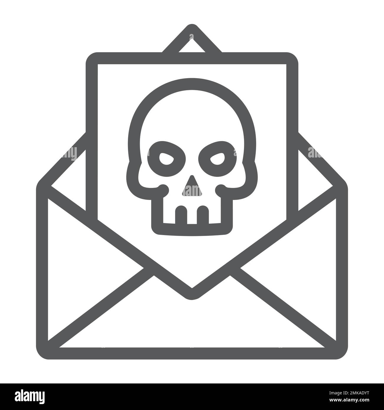 Crime letter line icon, scary and note, mail sign, vector graphics, a ...